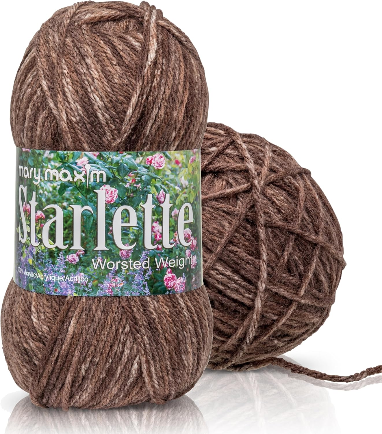 Amazon.com: Mary Maxim Starlette, Crochet Yarn, Soft Acrylic Brown Yarn ...