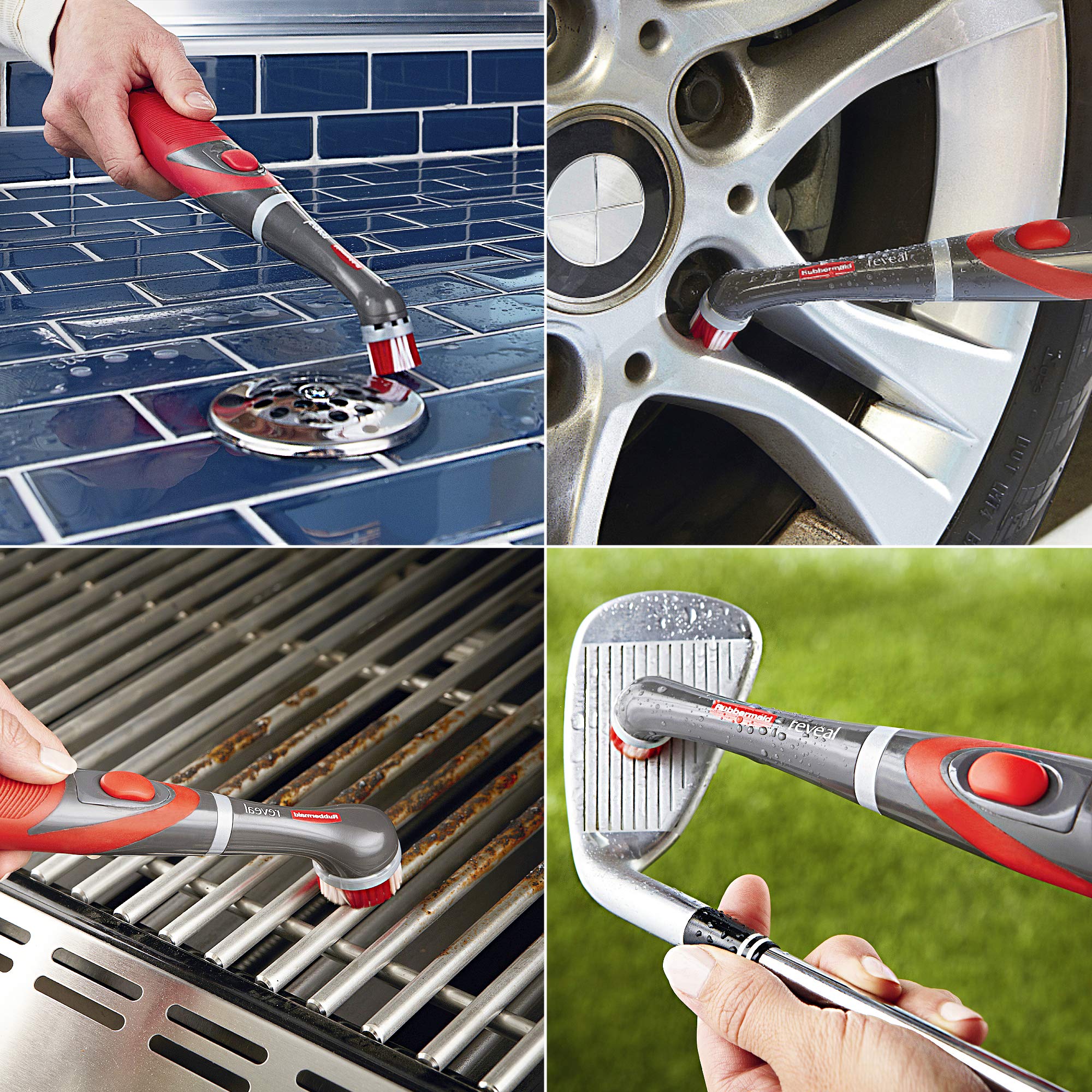 Rubbermaid Reveal Power Scrubber and Grout Head for Household Cleaning ...