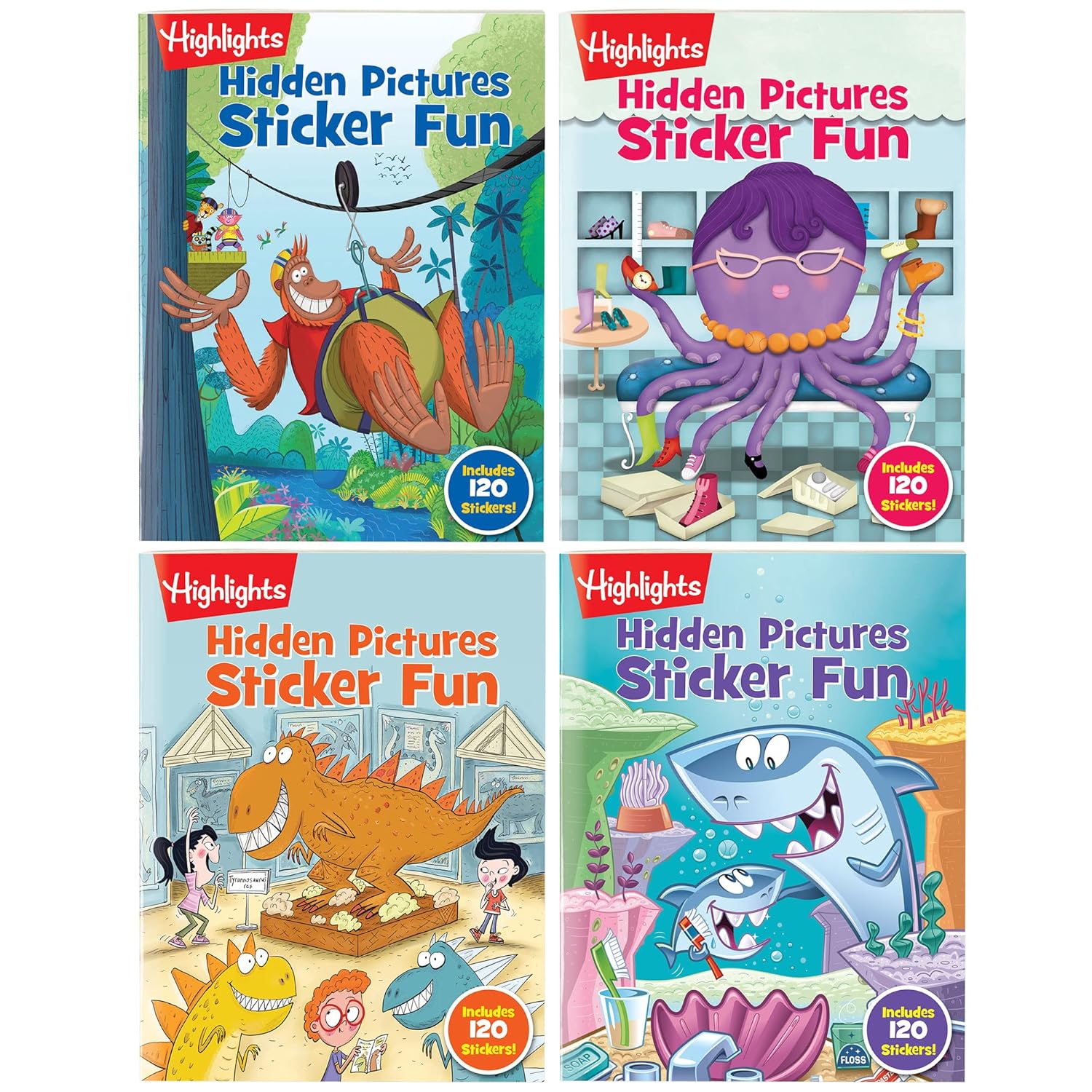 Highlights Hidden Pictures Sticker Fun 4-Book Set : Amazon.in: Toys & Games