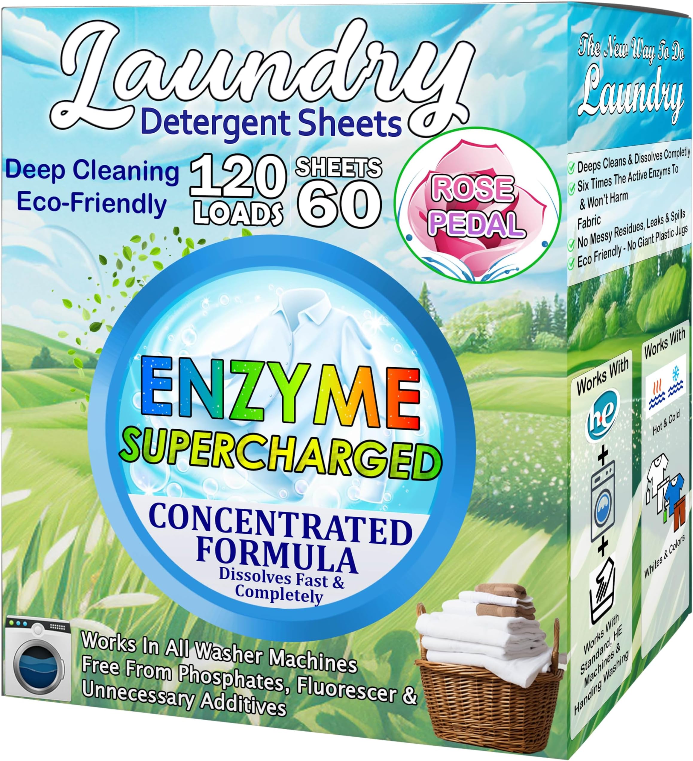 Amazon.com: Laundry Detergent Sheets (120 Large Sheets) Fresh Linen ...