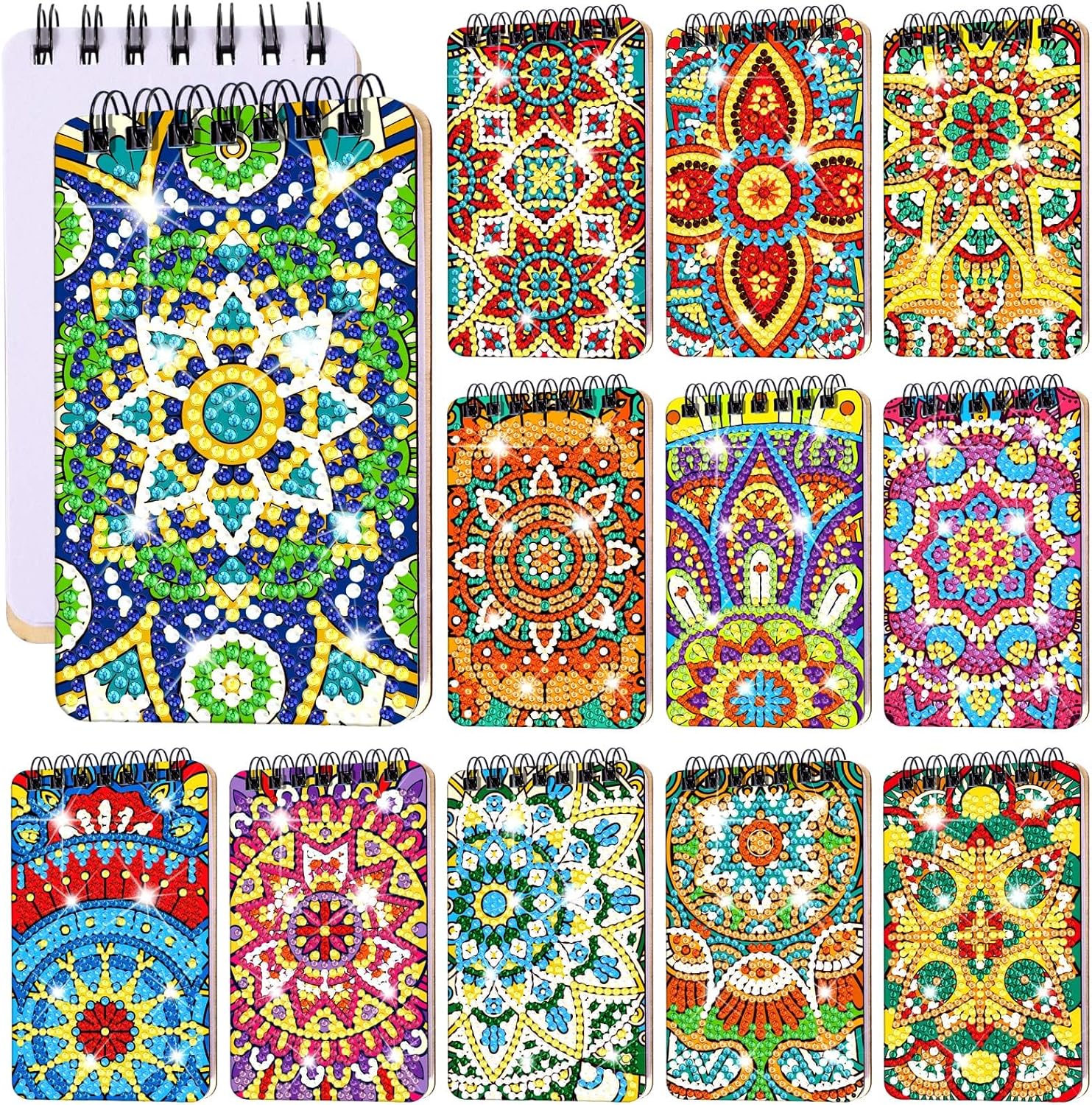 Amazon.com: Fuyoooo 12 Pcs Mandala Diamond Painting Notebook DIY ...