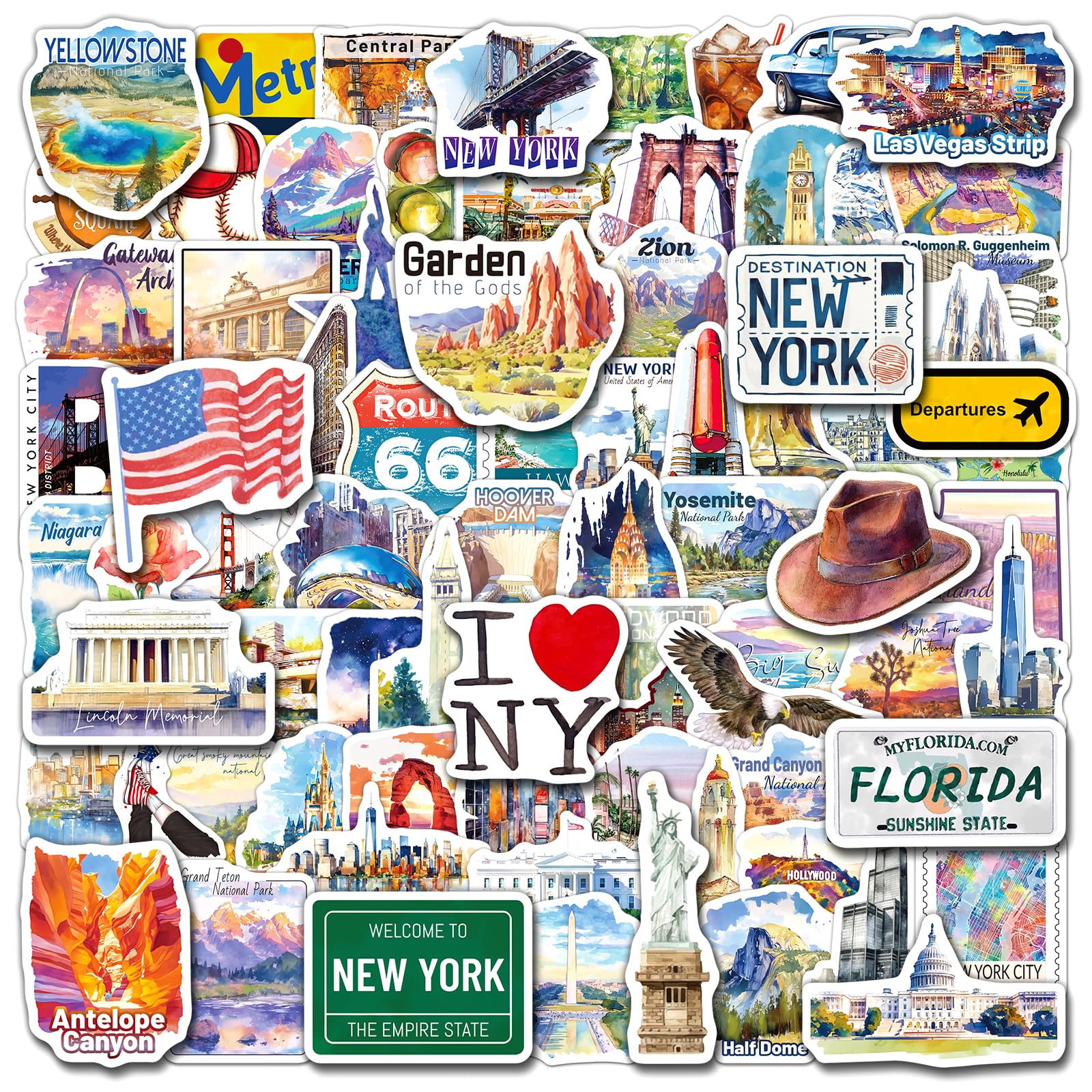 Amazon.com: HomSeon 200PCS US State Travel Stickers for Scrapbook ...