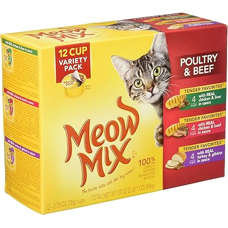Amazon.com : Meow Mix Market Select Variety Pack Moist Cat Food in ...
