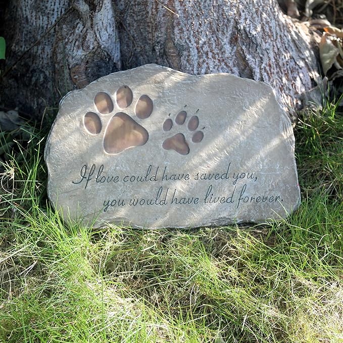 Amazon.com : Generic Paw Prints Dog Memorial Stones, Pet Memorial Gifts ...