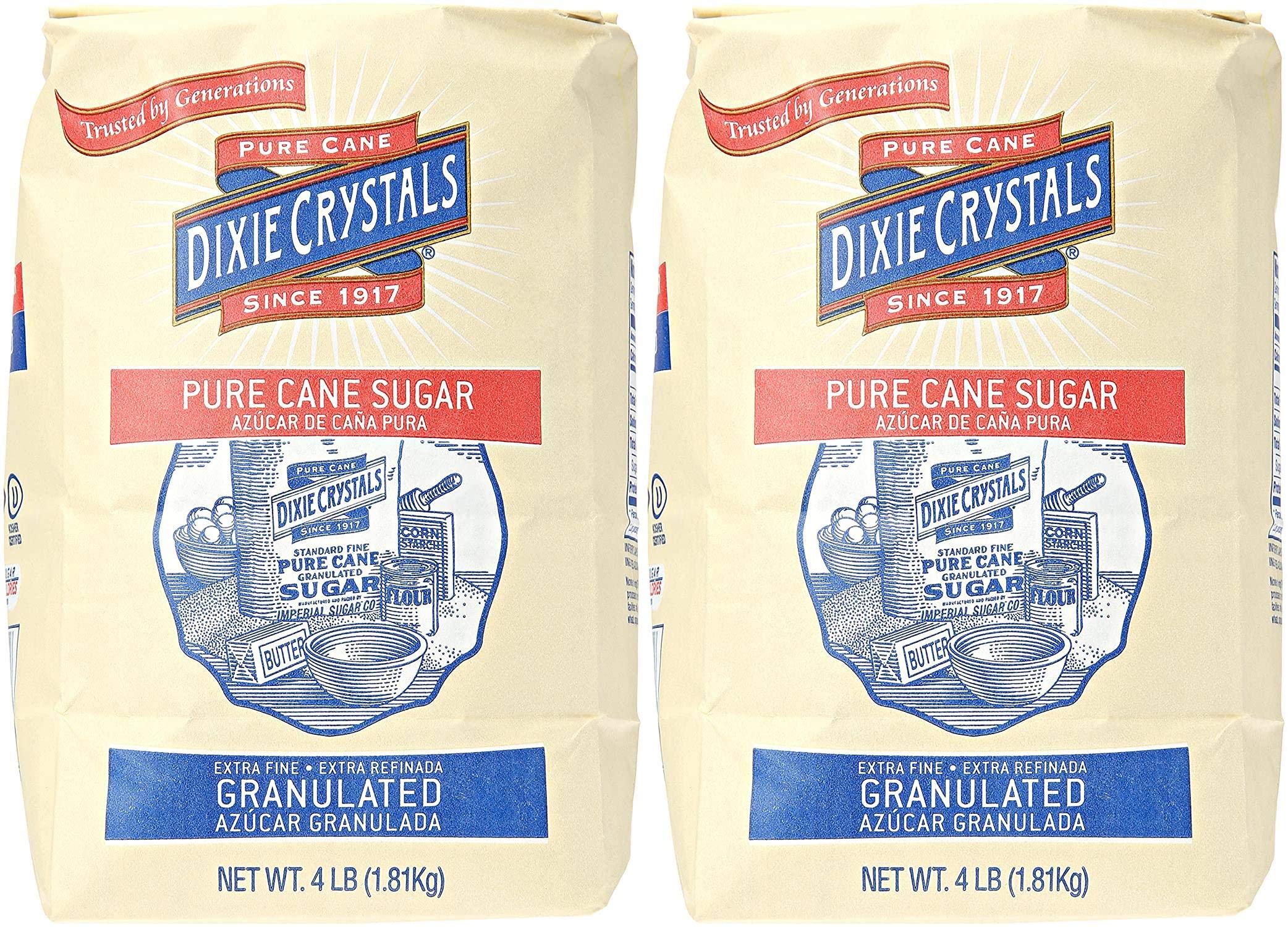 Amazon.com: Imperial Sugar Dixie Crystals Pure Cane Sugar, 4 lb Pack of ...