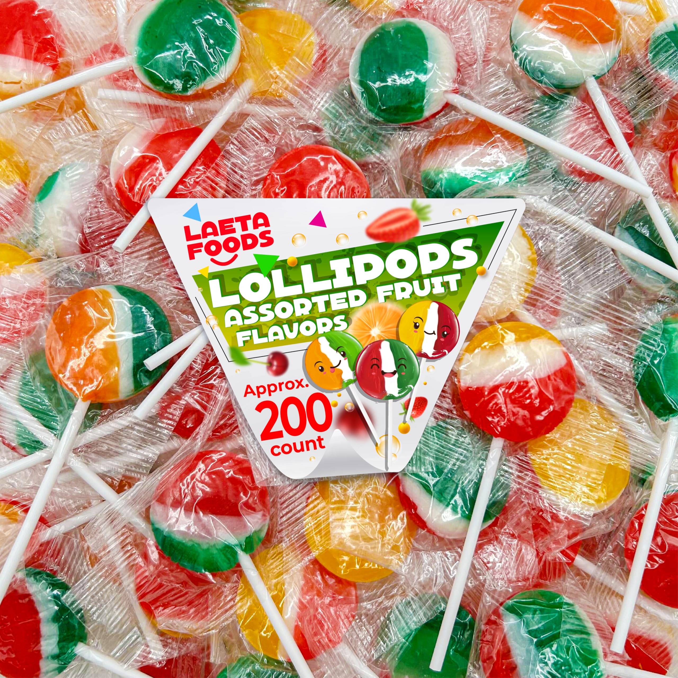 Amazon.com : Lollipops Original Assorted Fruit Flavor, Bulk Pack Hard ...