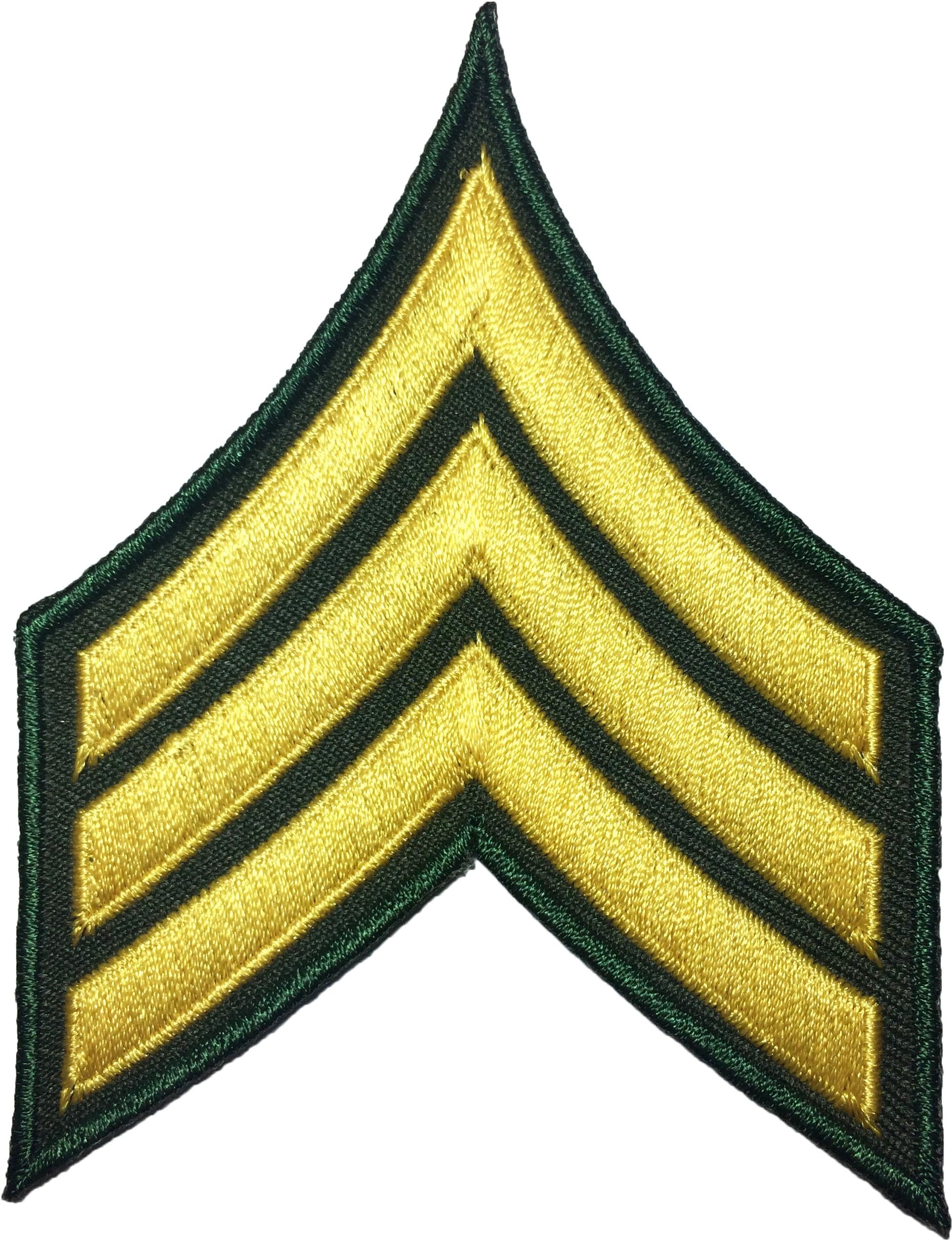 Amazon.com: Papapatch Chevrons Sergeant E-5 Stripes US Army Rank Sew on ...