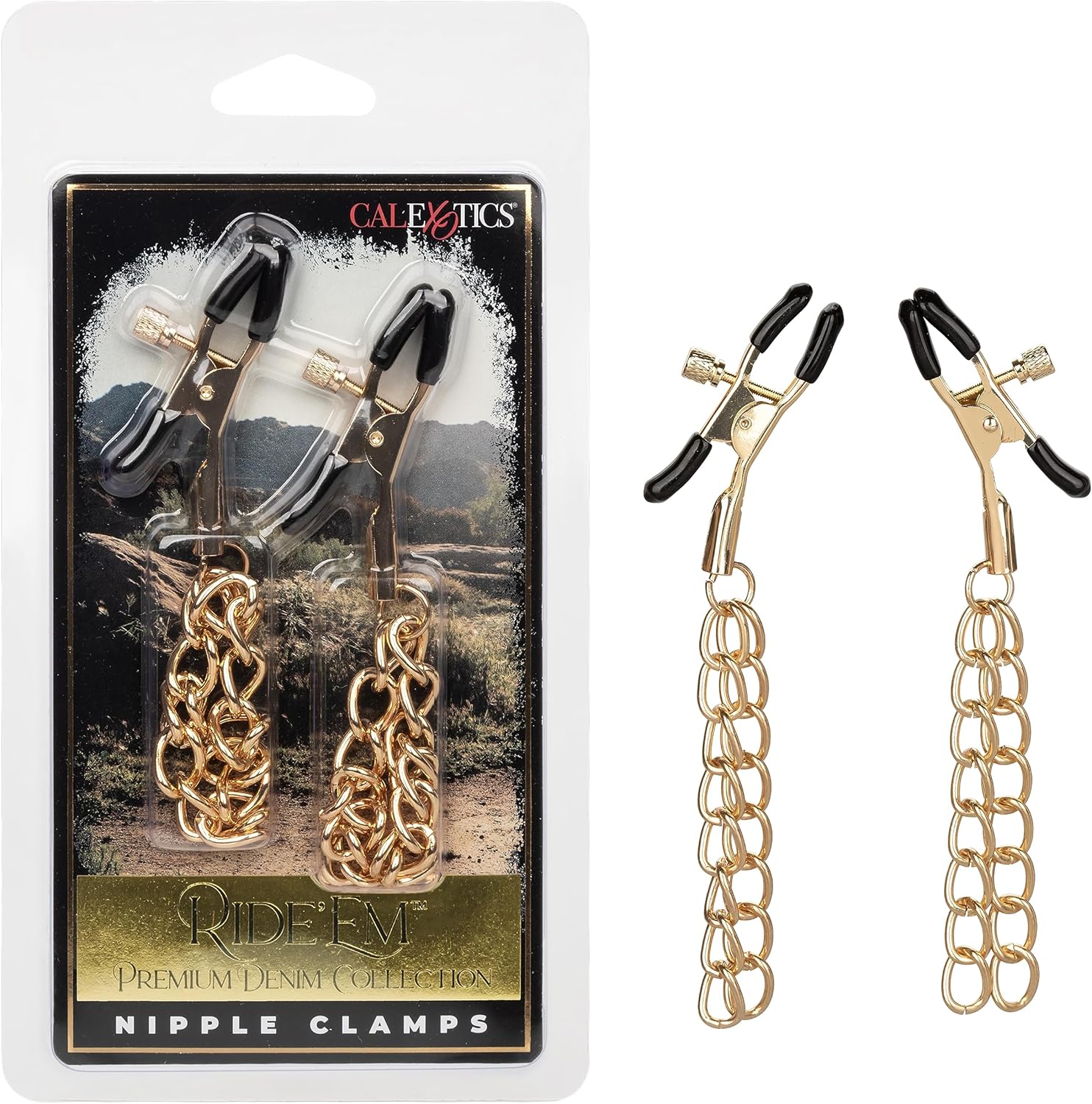 Amazon.com: CalExotics Ride 'Em Premium Denim Collection Nipple Clamps ...