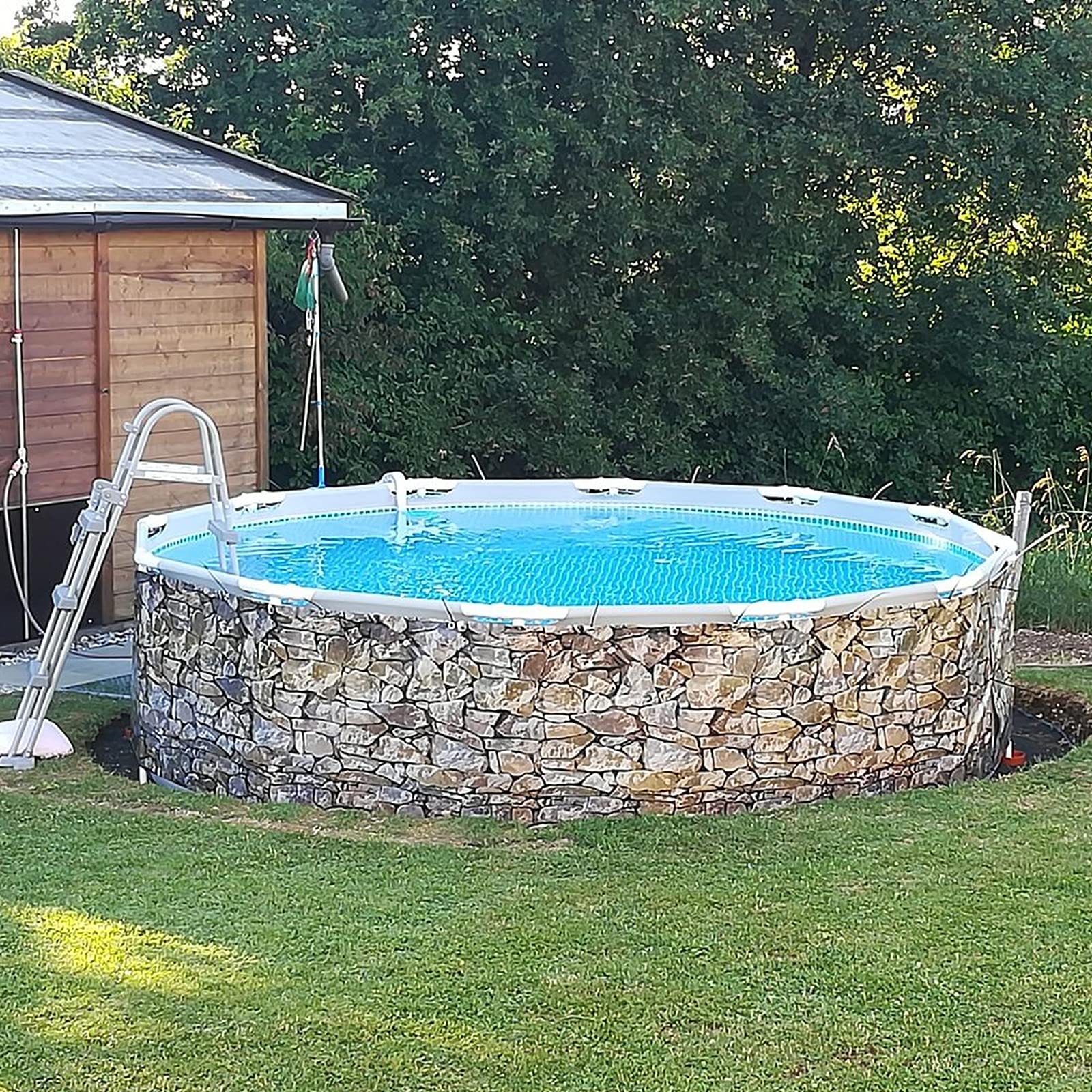 NAIMORUI PVC Balcony Privacy Screen Decorative Balcony Cover with Nylon ...