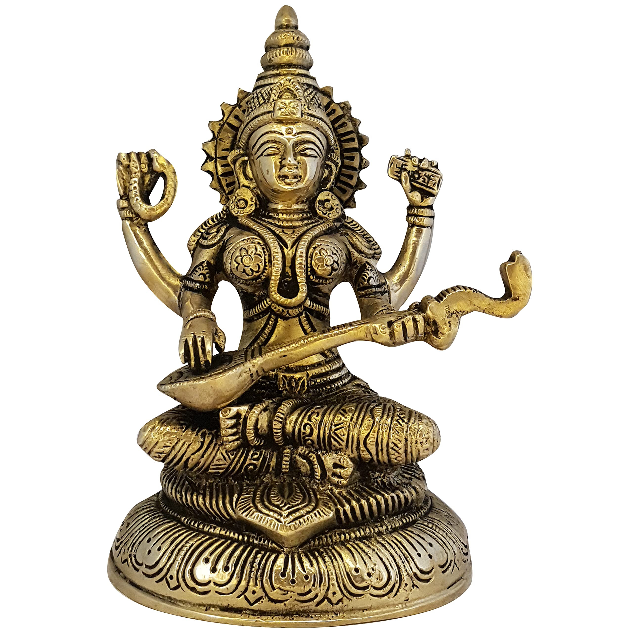 Buy Divya Mantra Sri Saraswati Idol Home Puja Room Diwali Decor Pooja ...