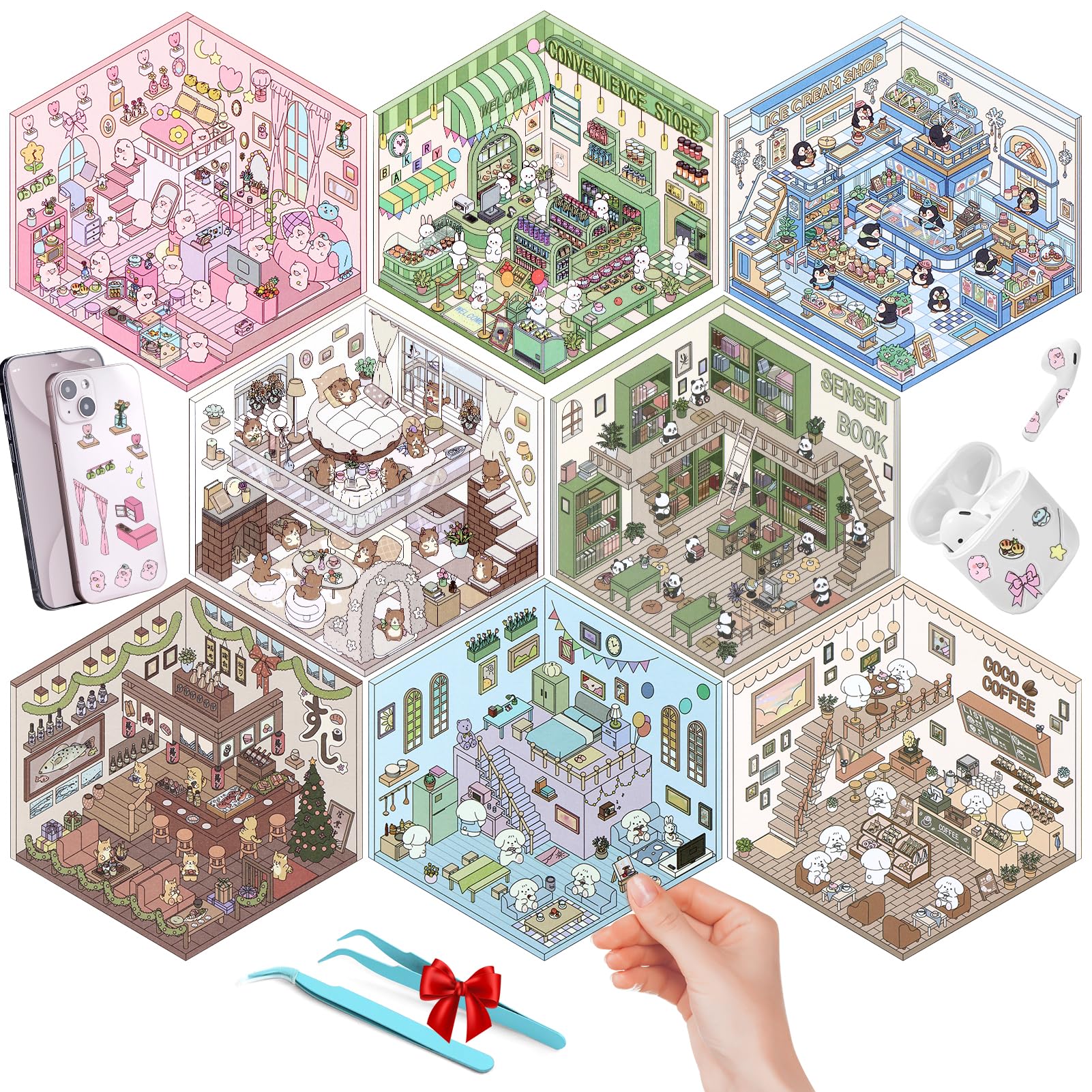 3d Sticker Scene UOYOTT GHYJPAJK ,Fun DIY Stickers Scene Make Your Own ...