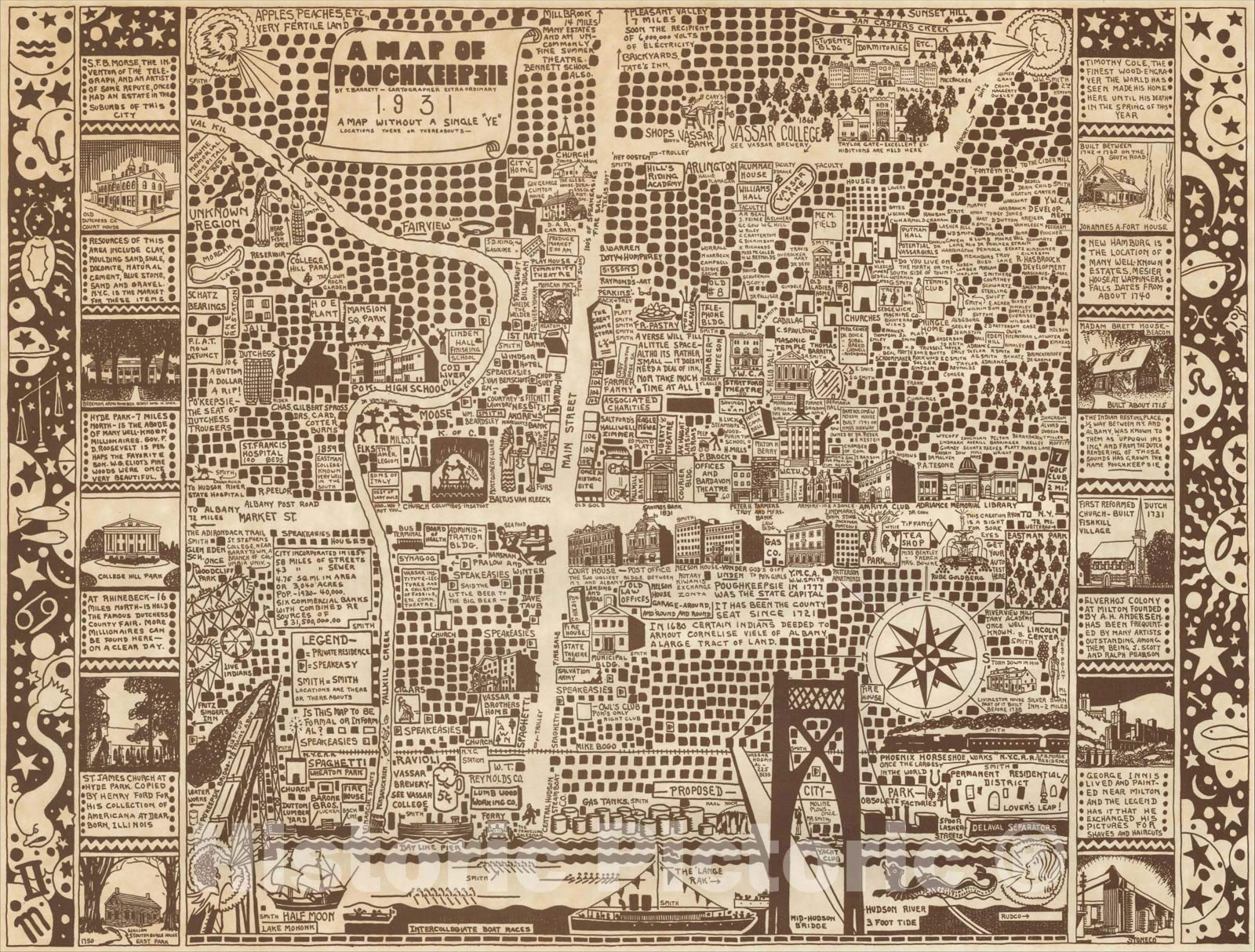 Old Map Of Poughkeepsie Ny City Of Poughkeepsie Hi Res Stock