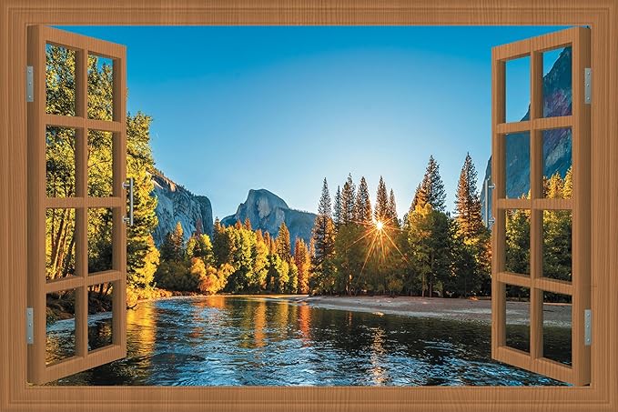 Amazon.com: WRIGAEL Fake Window for Walls Faux Window Decal Windows ...