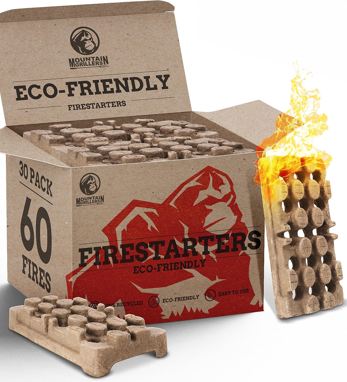 Buy Mountain GRILLERS Natural Firelighters - Fire Starters for Wood ...