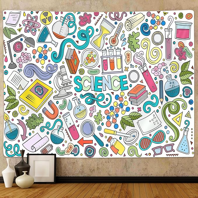 Amazon.com: PAOPOED Science Classroom Tapestry, Education Theme Lab ...