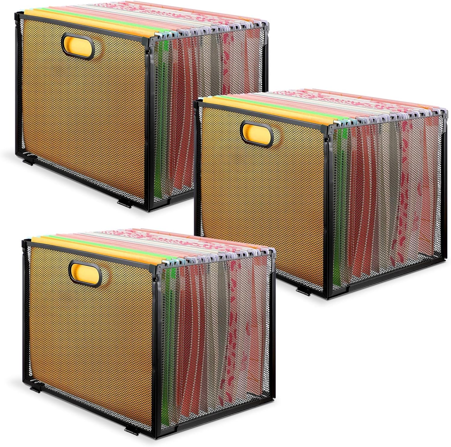 Amazon.com : Therwen Metal Hanging File Folder Organizer Desktop File ...