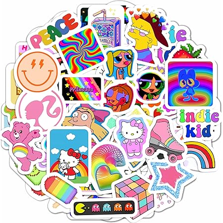 Amazon.com: 101Pcs Indie Stickers - Kidcore Stickers - Indie Stuff ...