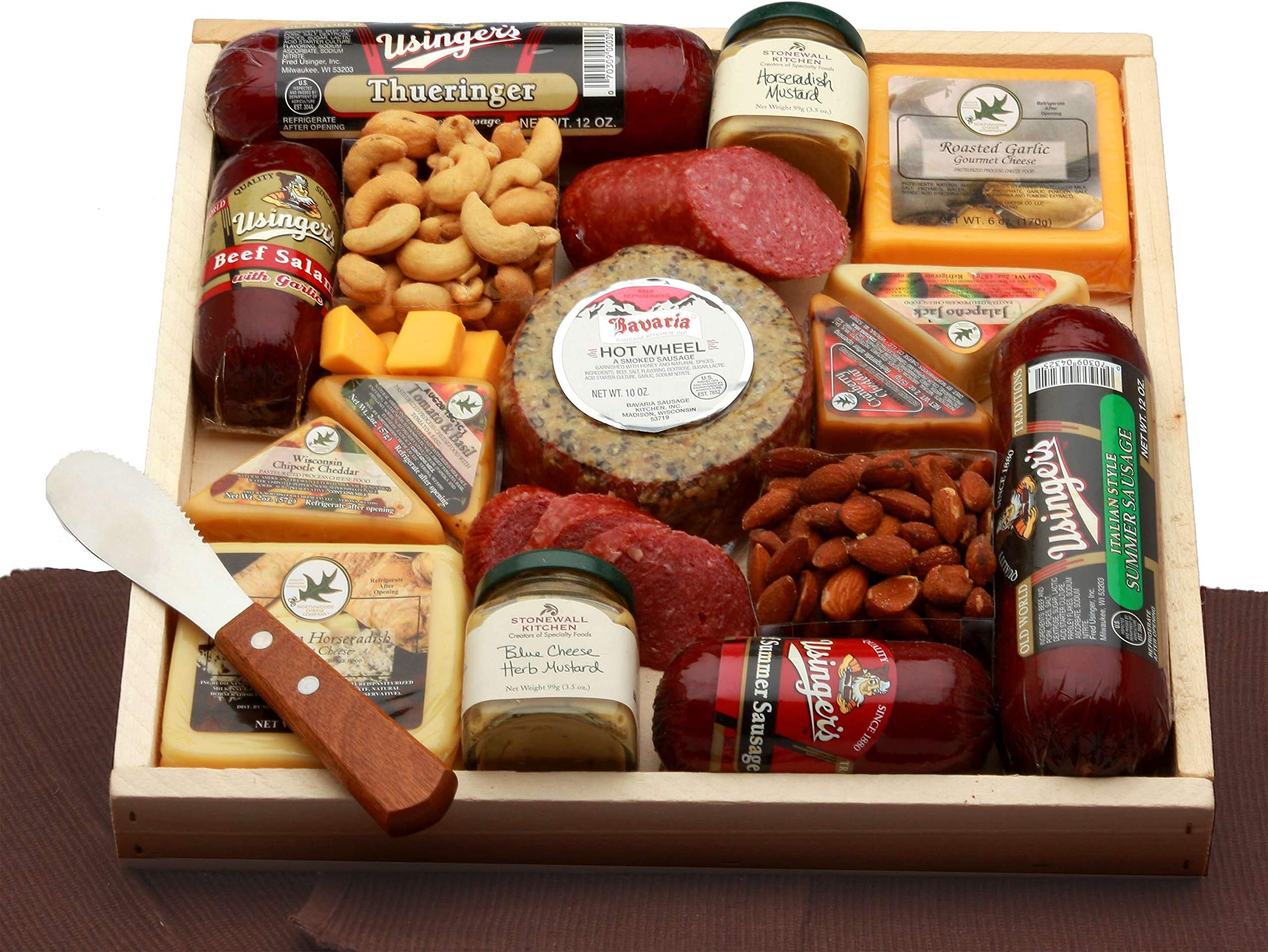 Amazon.com : Gourmet Meat & Cheese Sampler Gift Basket - Deluxe ...