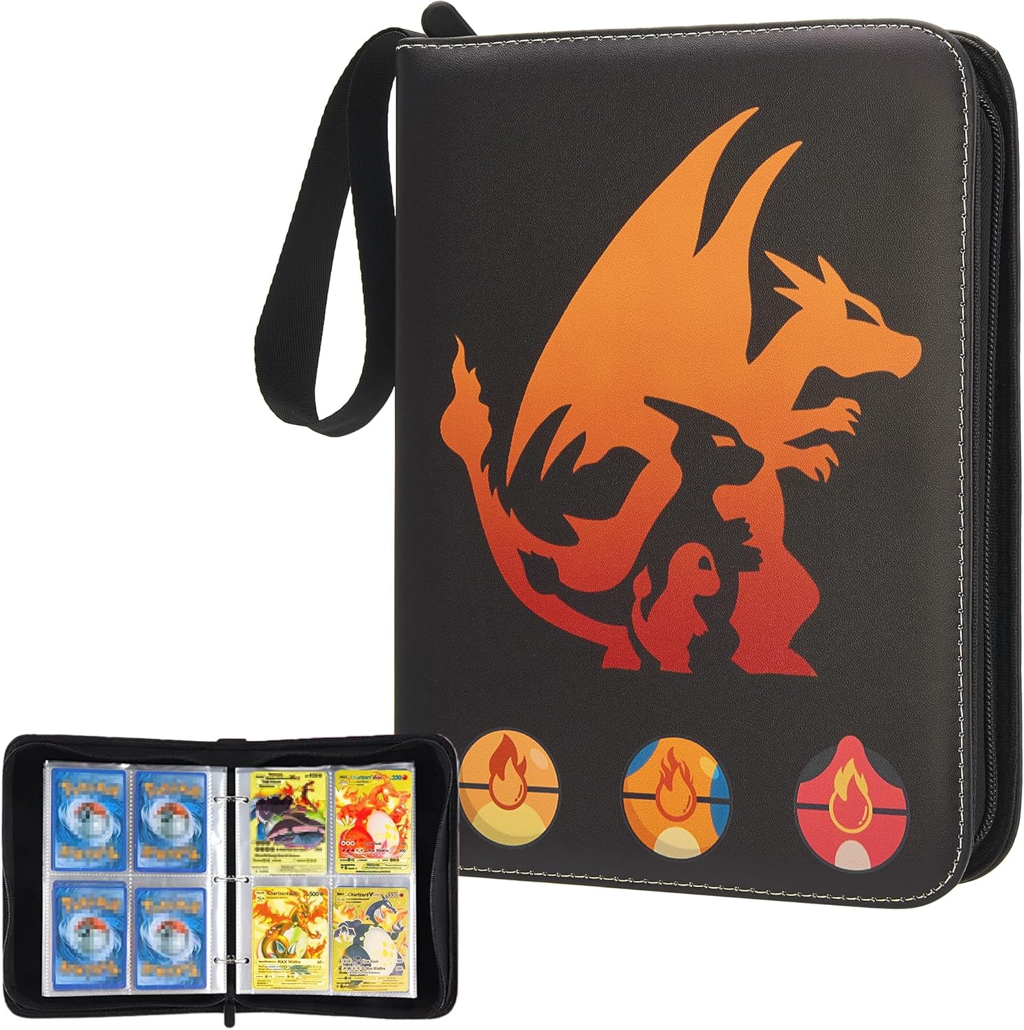 Trading Card Binder,Cards Holder Album, Fits 400 Cards with 50 ...