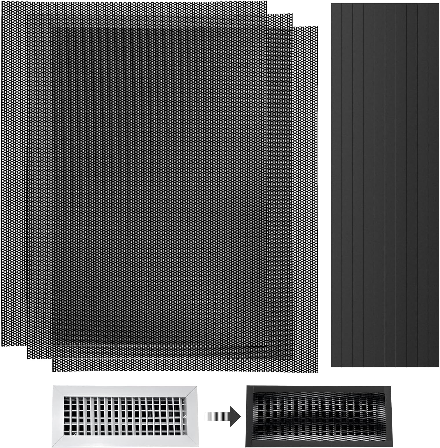 Floor Vent Covers 4 x 10 Inch, Magnetic Vent Screen Mesh Covers 3 Pack ...