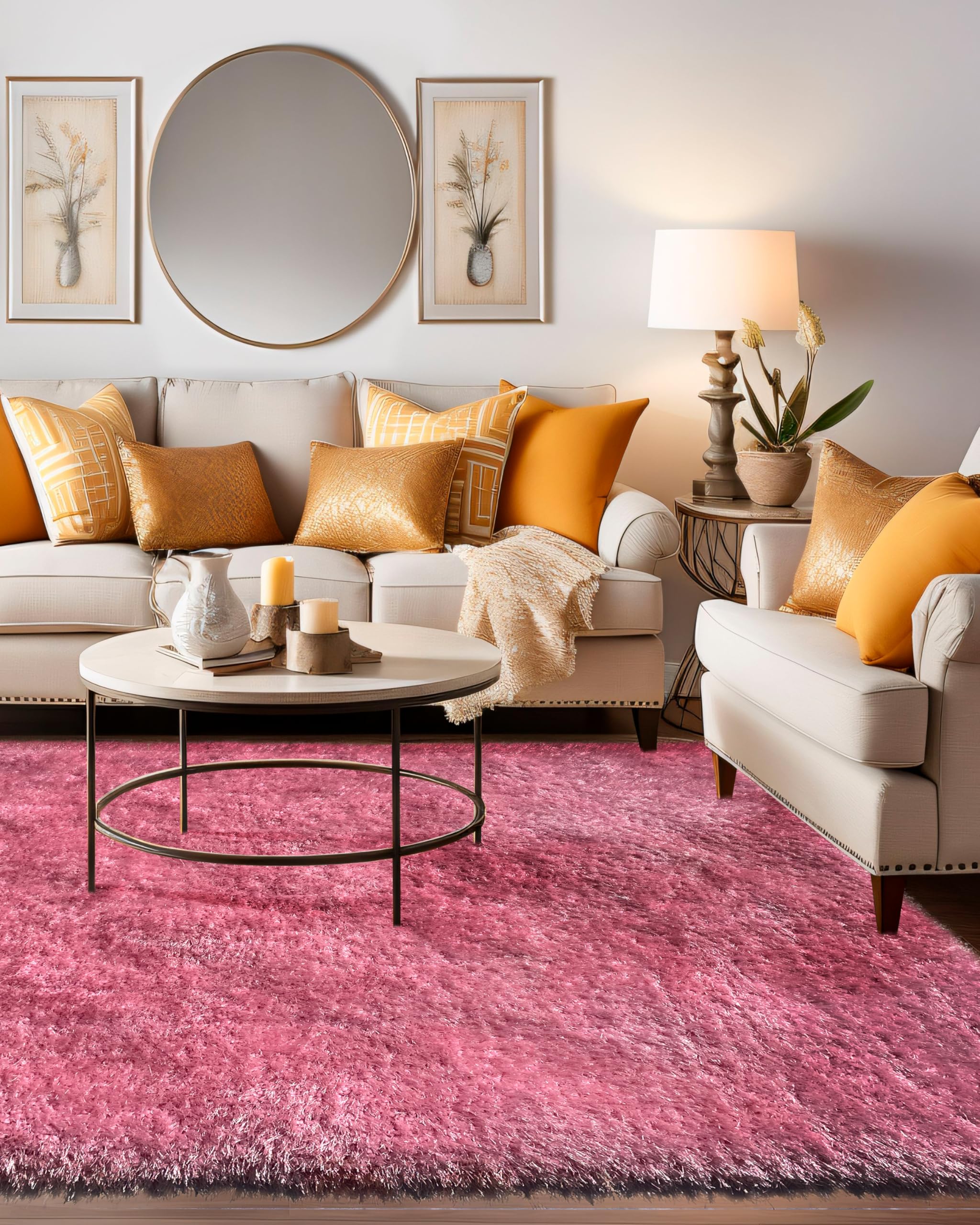 Amazon.com: LA Rug Linens Romance Collection Solid Soft Plush Shag Rug ...