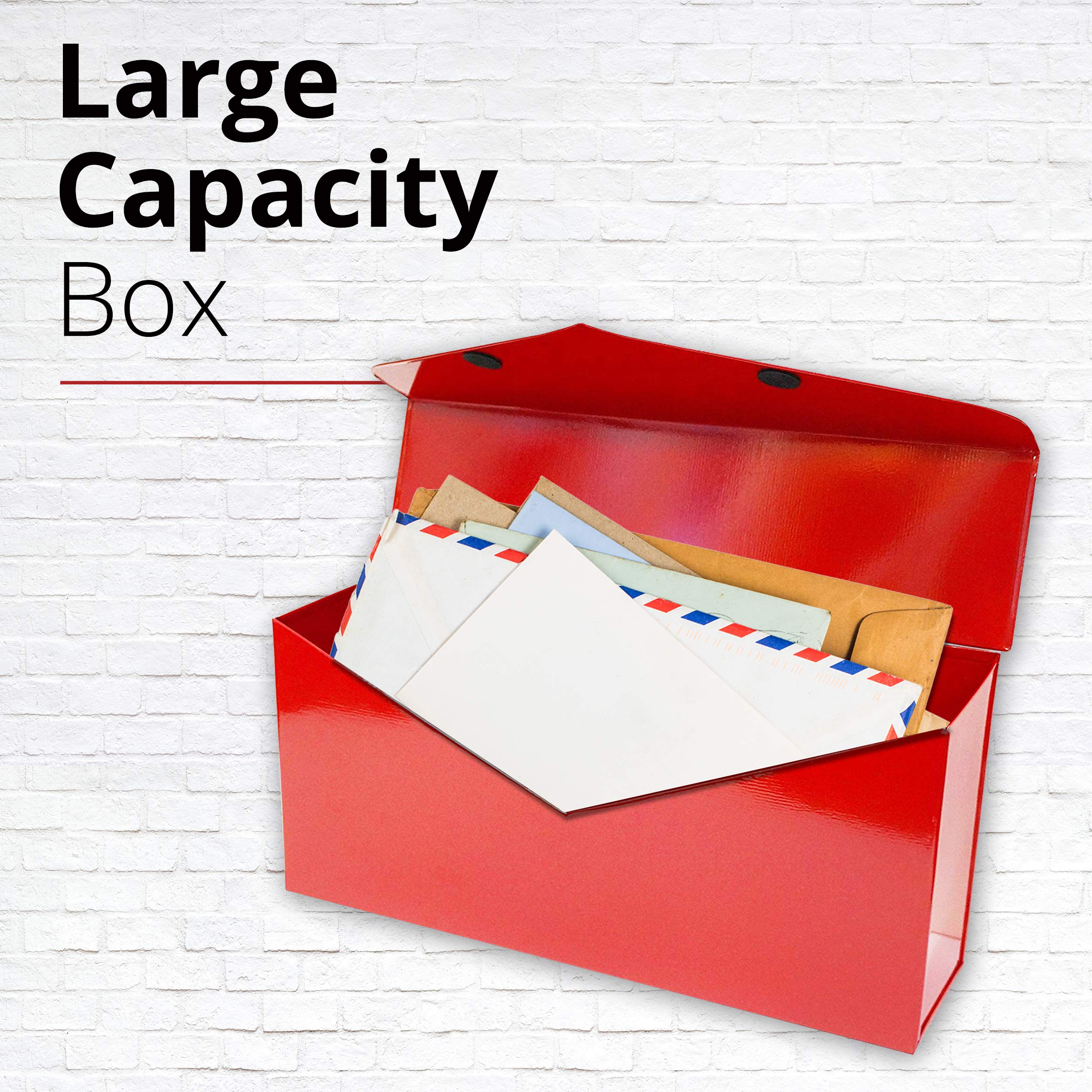 Snapklik.com : Red Envelope Wall Mount Mailbox, Rust Resistant Metal ...
