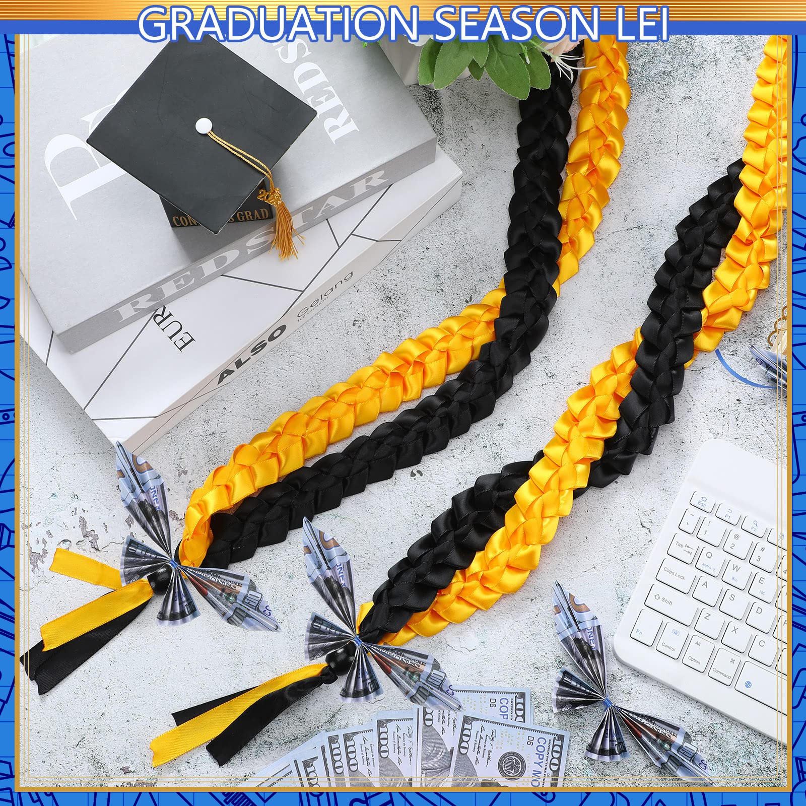 Snapklik.com : Cindeer 2026 Graduation Ribbon Leis 70 Inch Braided ...