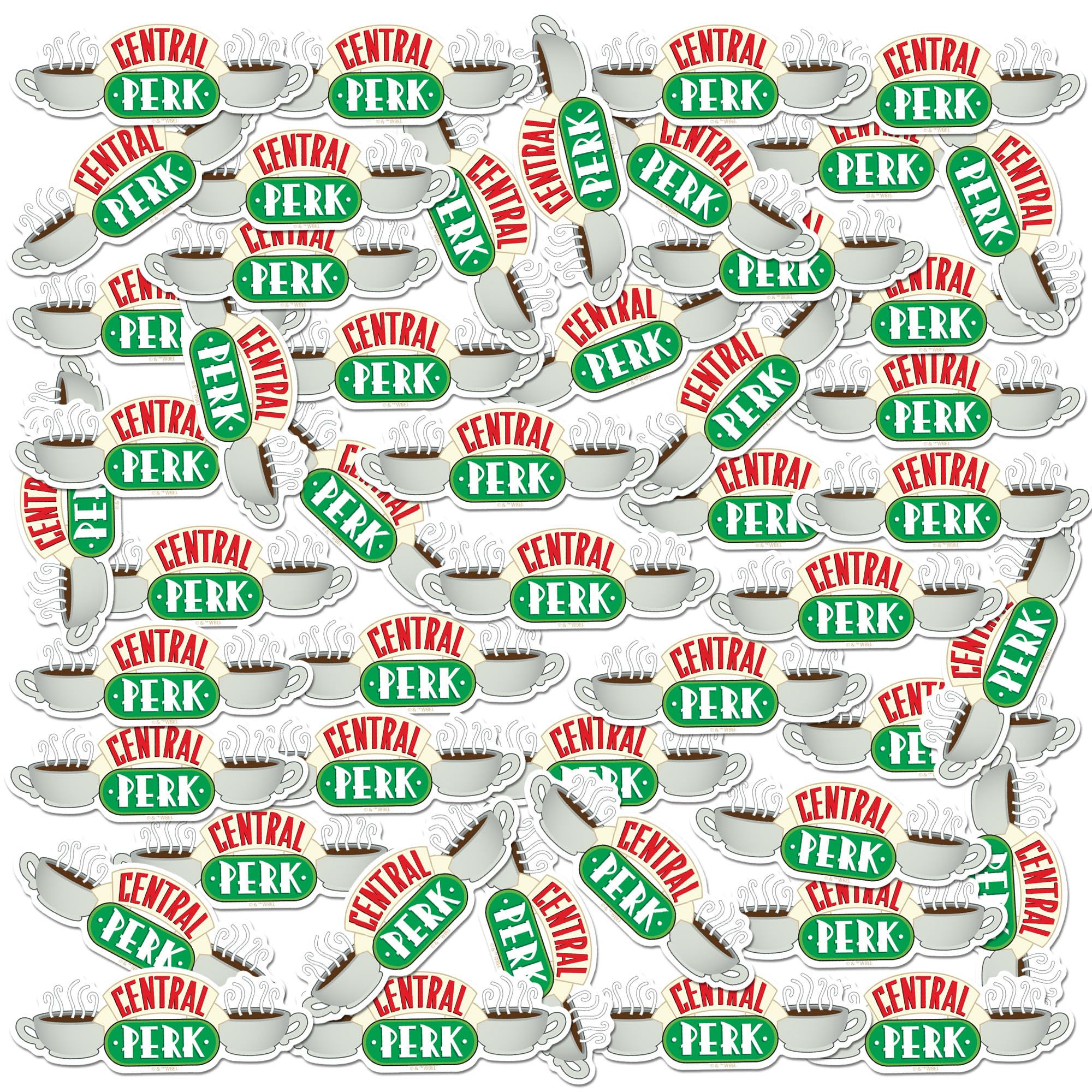 Amazon.com: Friends Central Perk Logo 50ct Vinyl Large Deluxe Stickers ...