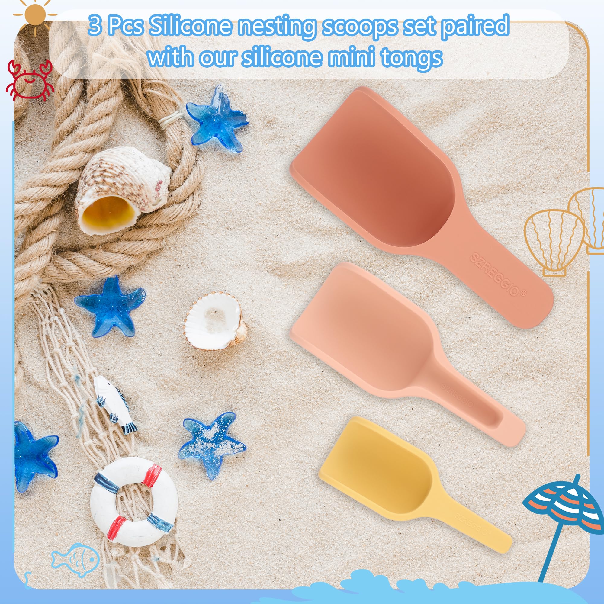 Snapklik.com : 3 X Mini Silicone Scoops, Silicone Nesting Scoops ...