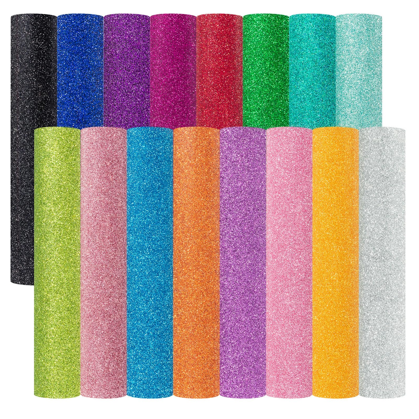 Amazon.com: VINYL FROG Glitter Heat Transfer Vinyl Bundle 16 Sheets 12 ...