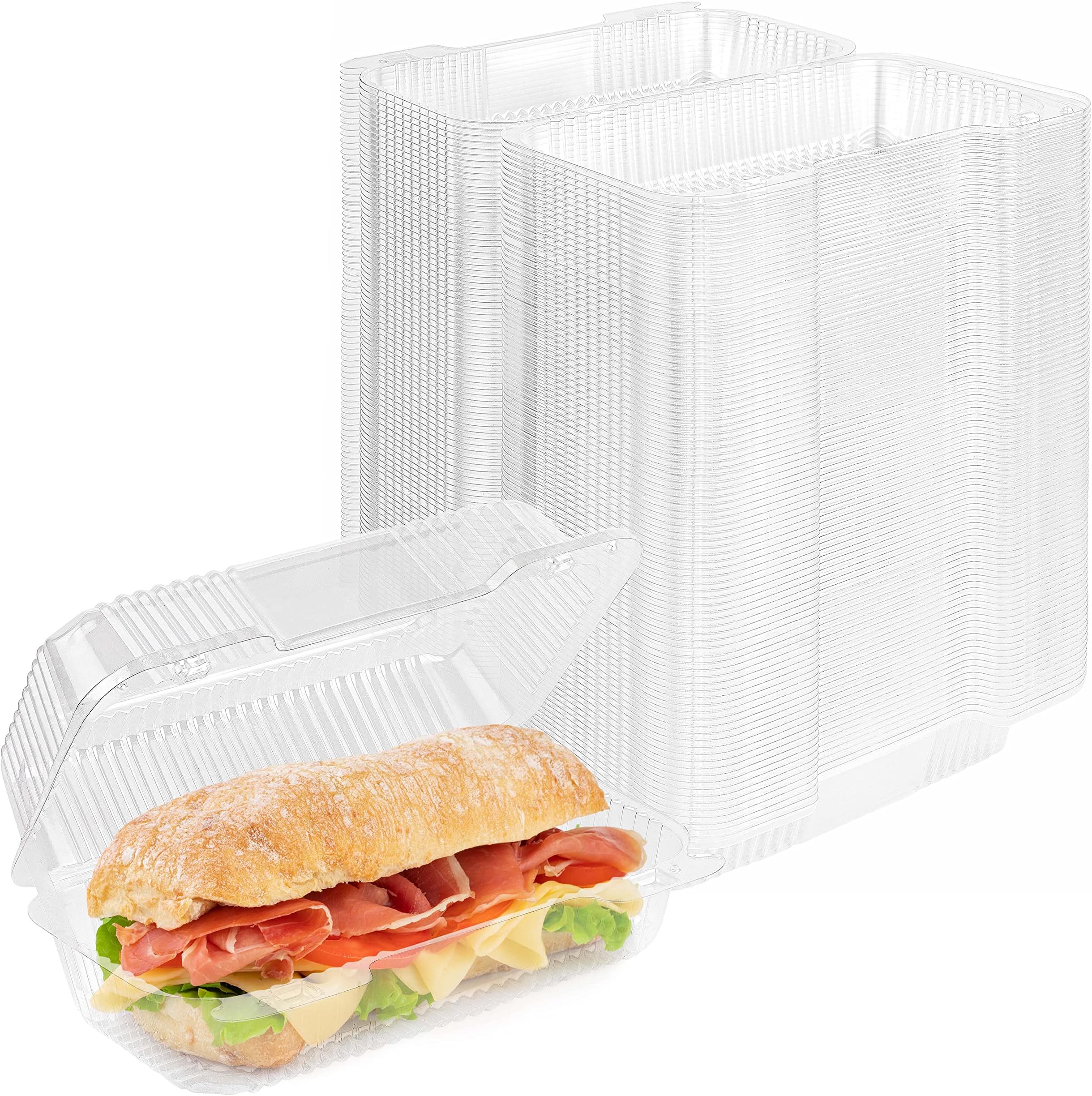 Amazon.com: Durable Packaging Clear Plastic Hinged Take Out/Sub ...