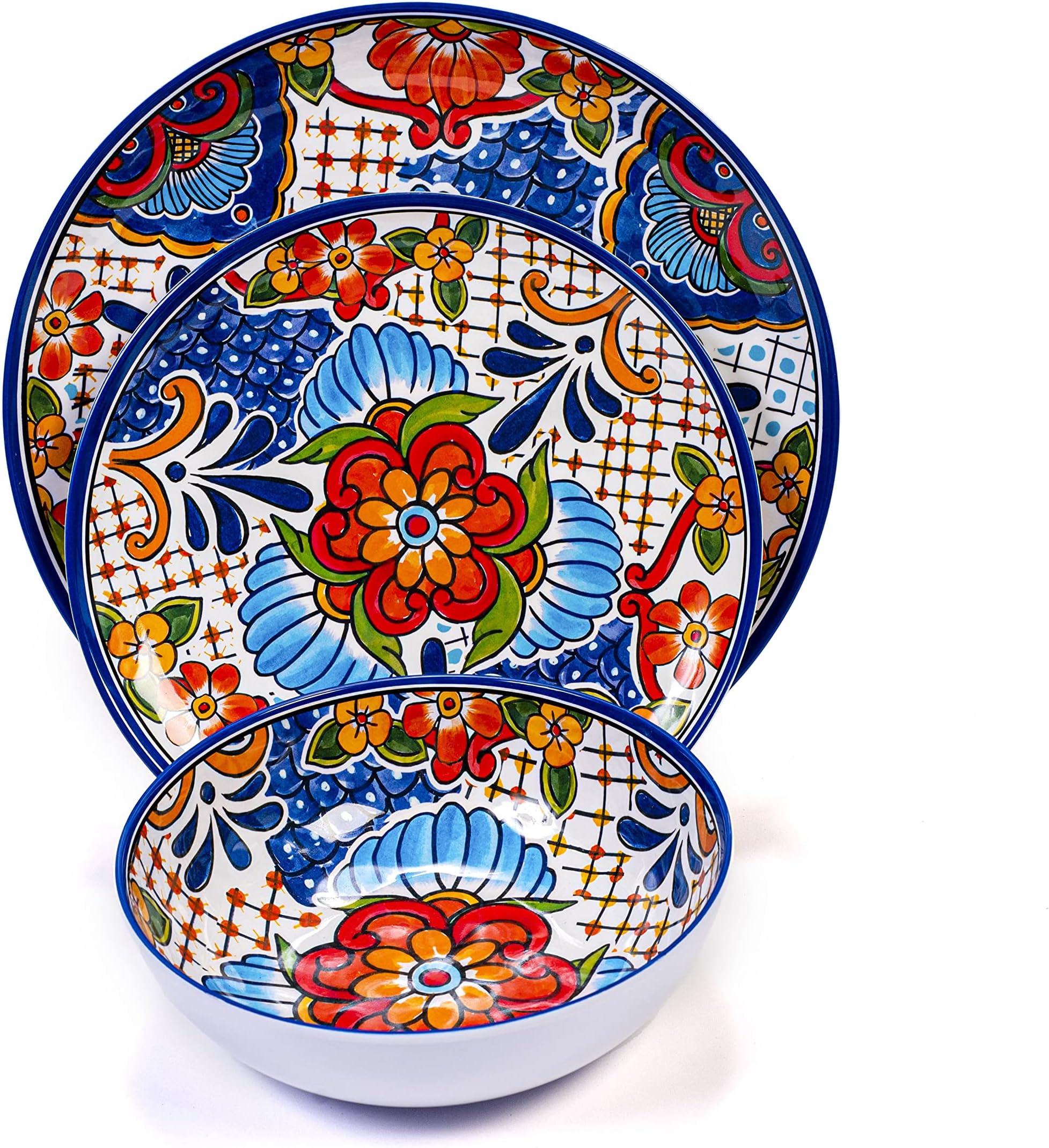 Amazon.com: Bico Tunisian Ceramic 12 pcs Dinnerware Set, Service for 4 ...