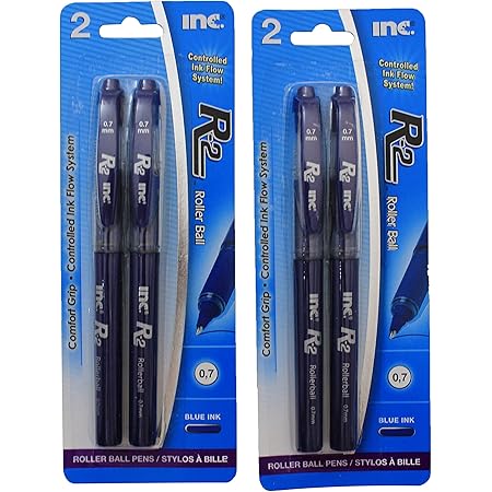 Amazon.com : R-2 2 Roller Ball Pens, 0.7mm Blue Ink (4 Pens Included ...
