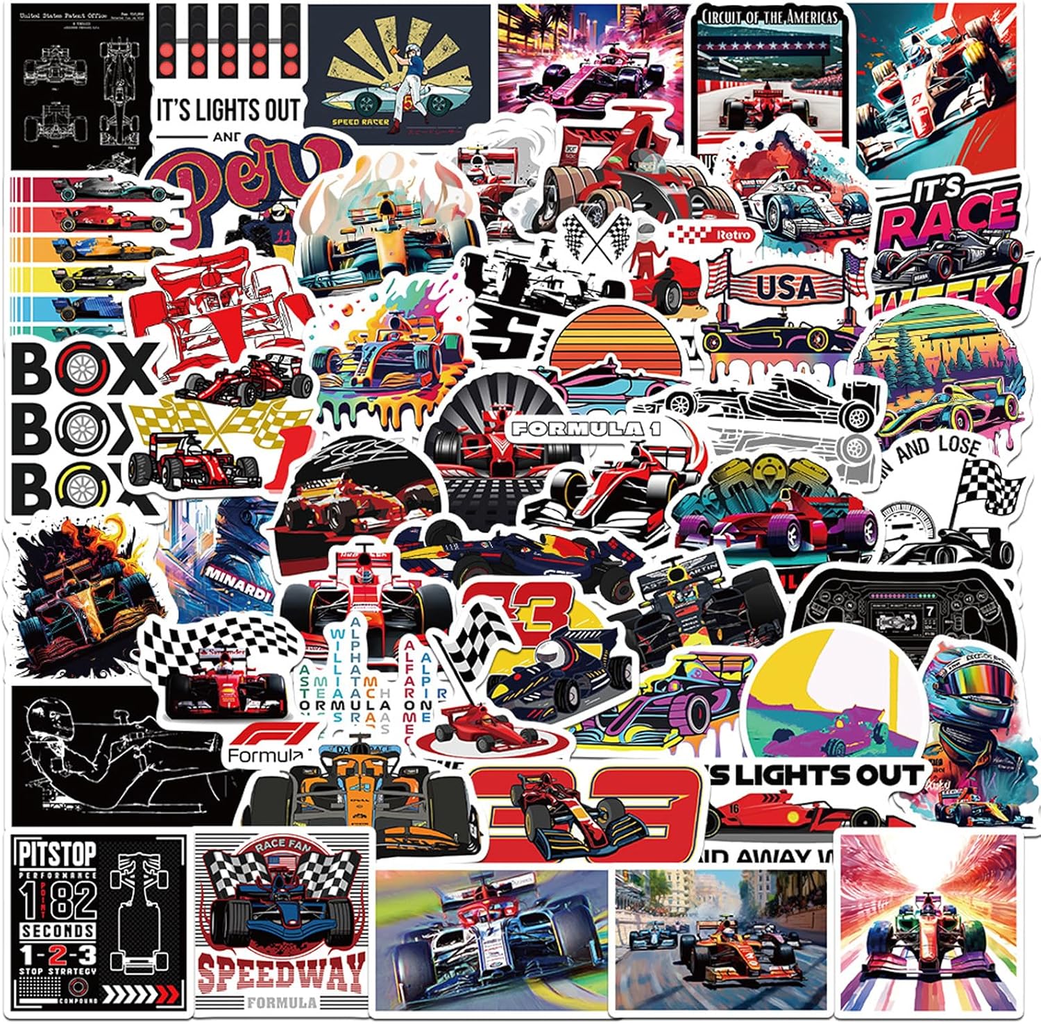 formula 1 gifts formula 1 car Sticker Mega Pack for Laptops Water ...