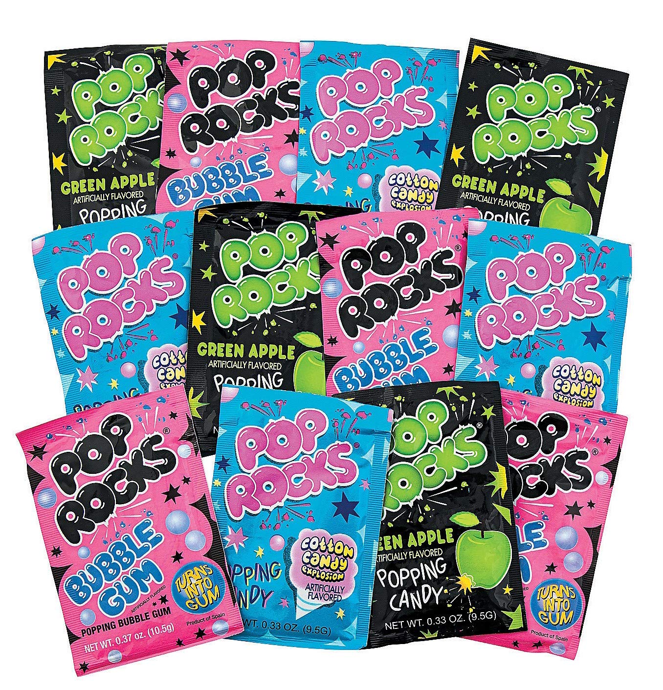 Buy Pop Rock Candy Assortment, 12 pack - Cotton candy, green apple and ...