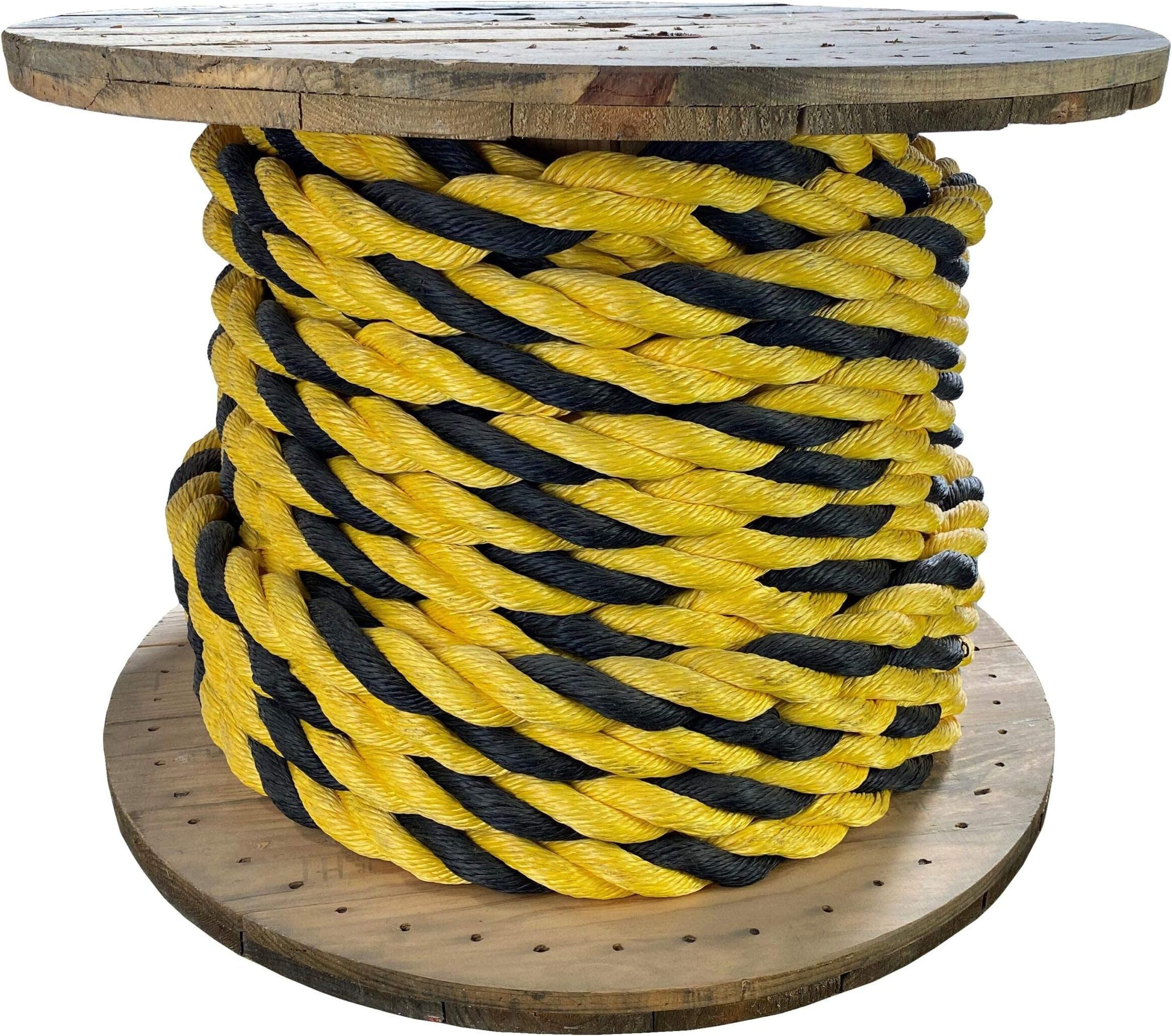 GWP 1" x 100' 3 Strand Tiger (Yellow & Black) Polypropylene Rope ...