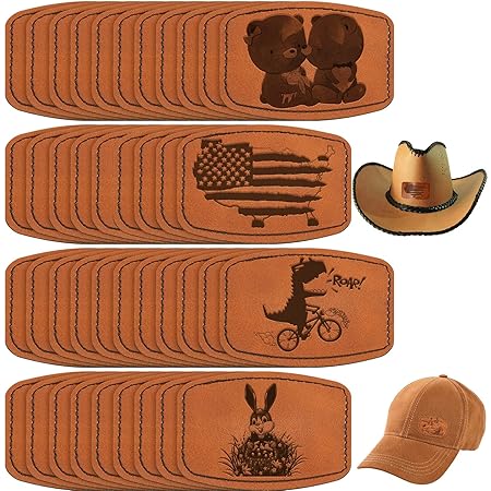 Amazon.com: 60 Pcs Blank Leatherette Hat Patches with Adhesive Rustic ...