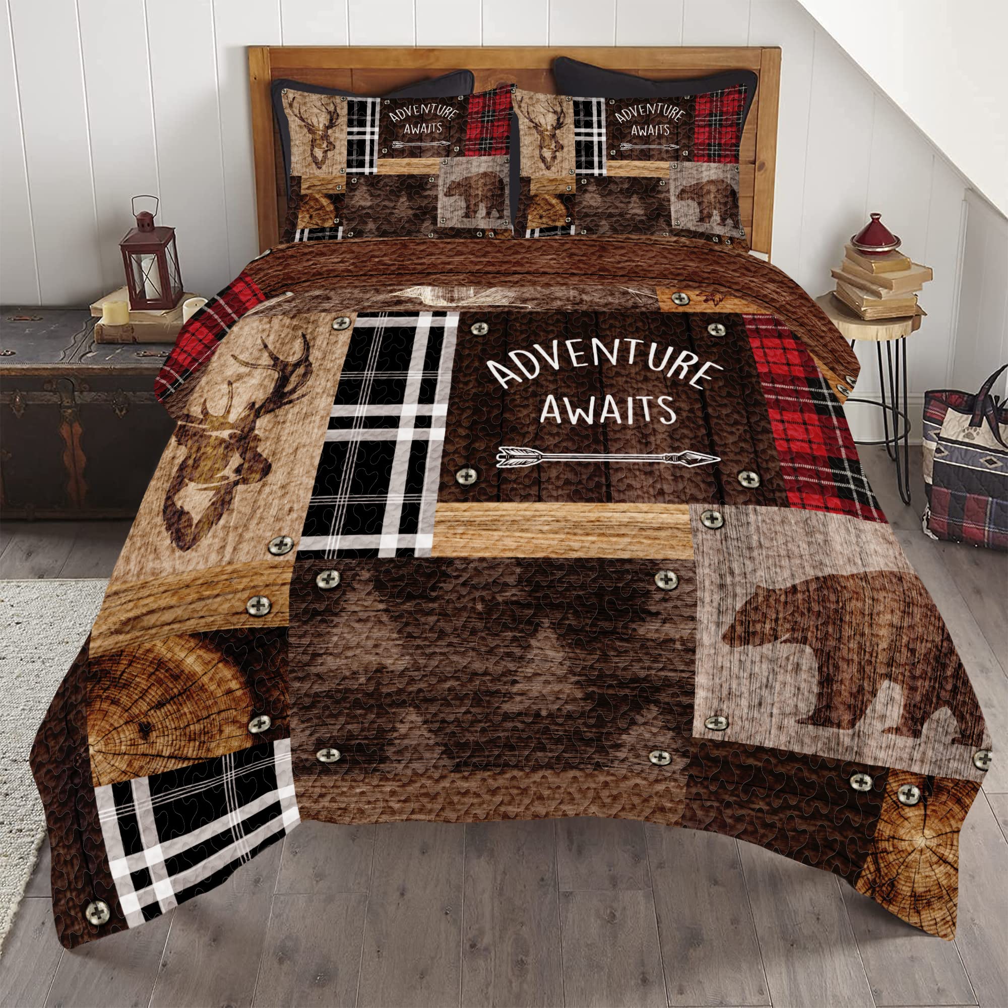 Amazon.com: SATIGI Personalized Happy Camper Quilt - Adventure Awaits ...