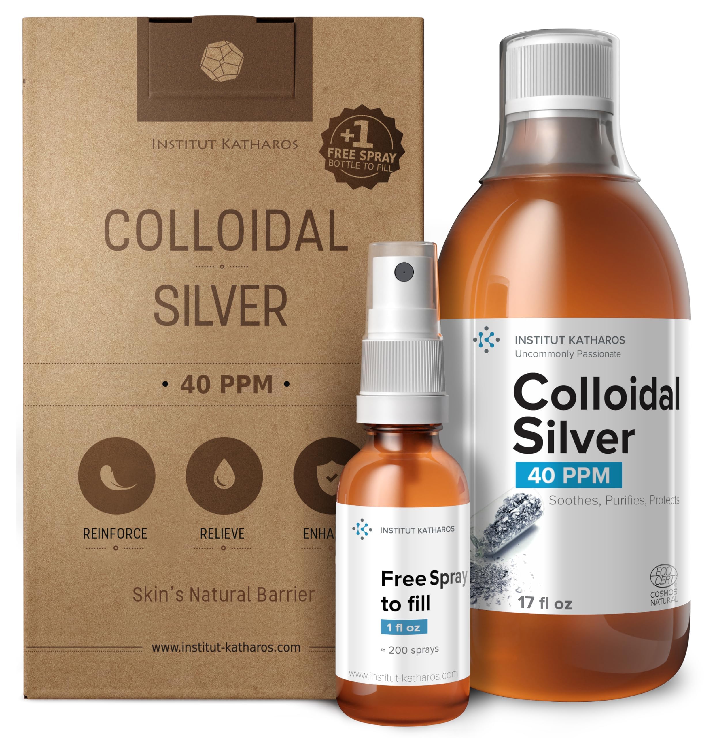 Premium Colloidal Silver 40ppm 500mL (17 fl oz) Optimal Concentration ...