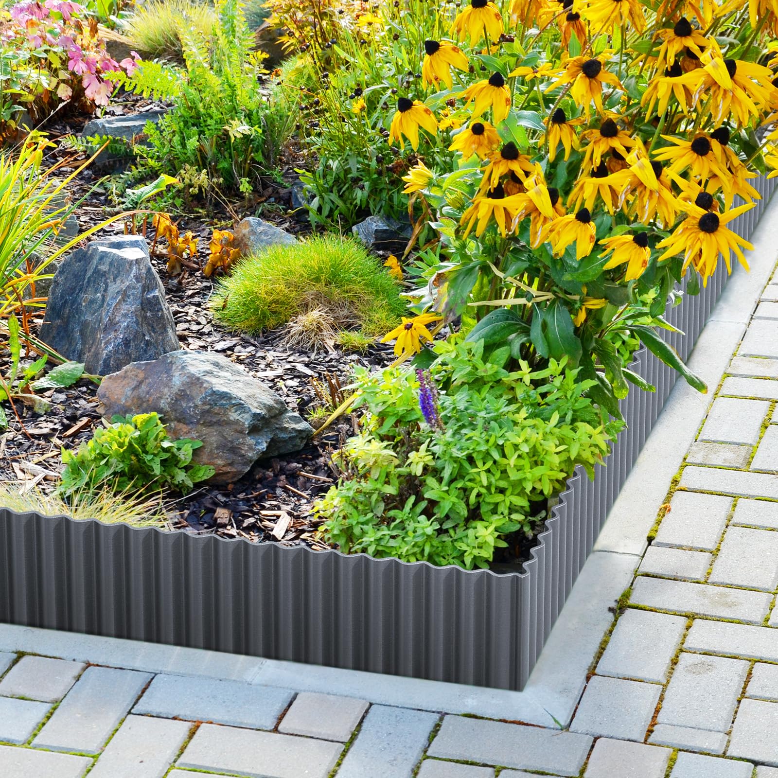 Snapklik.com : LAVEVE Corrugated Metal Garden Edging - Sturdy Border ...