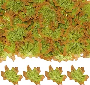 Amazon.com: M METERXITY 200-Pack Artificial Maple Leaves, Fake Fall ...