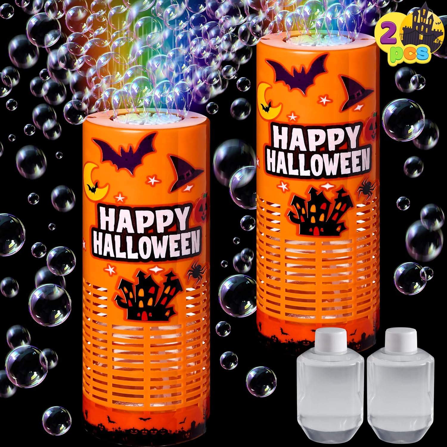 Amazon.com: JOYIN 2 PCS Halloween Light Up Bubble Machine Toys with DIY ...