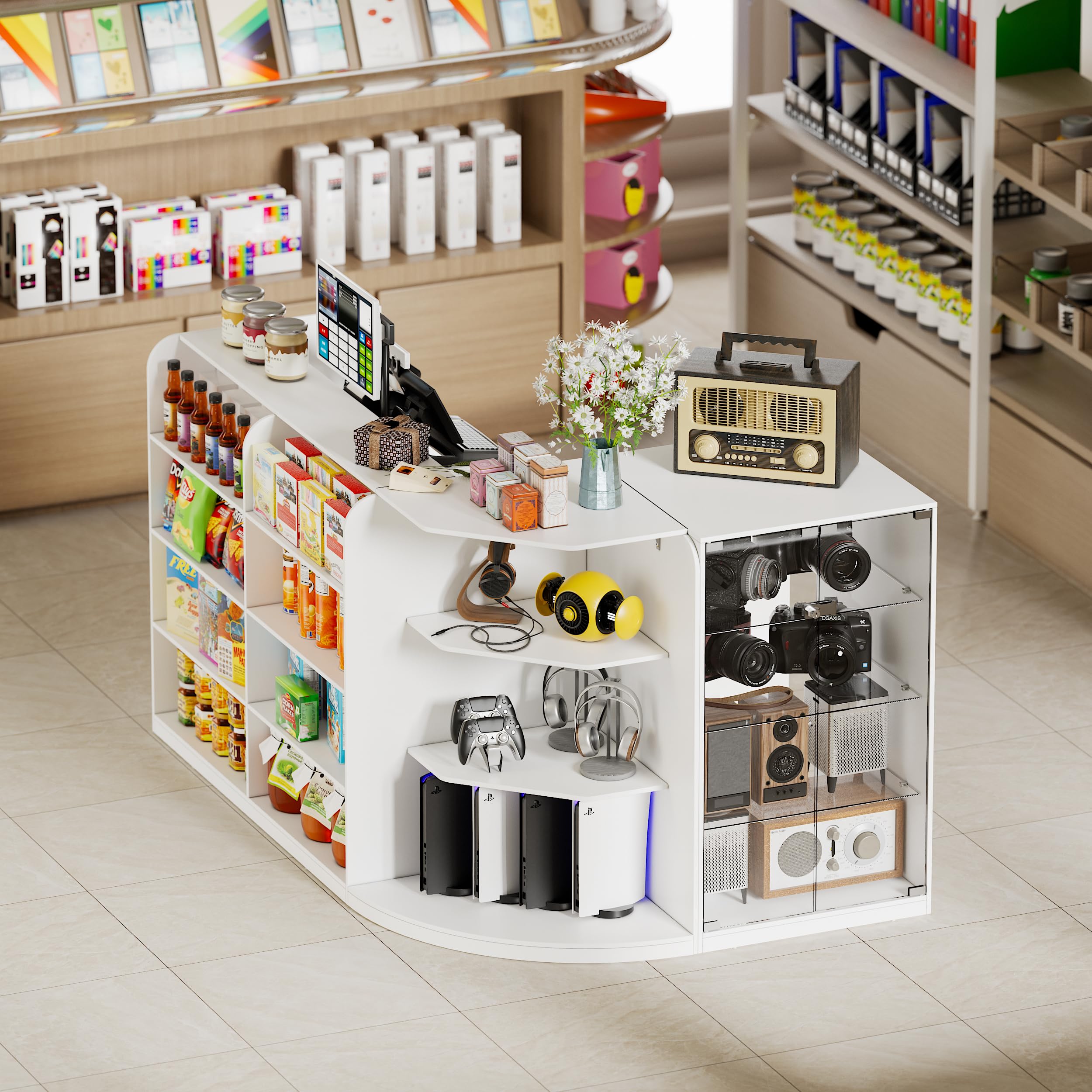 Amazon.com: PAKASEPT Reception Desk with Counter for Retail & Checkout ...