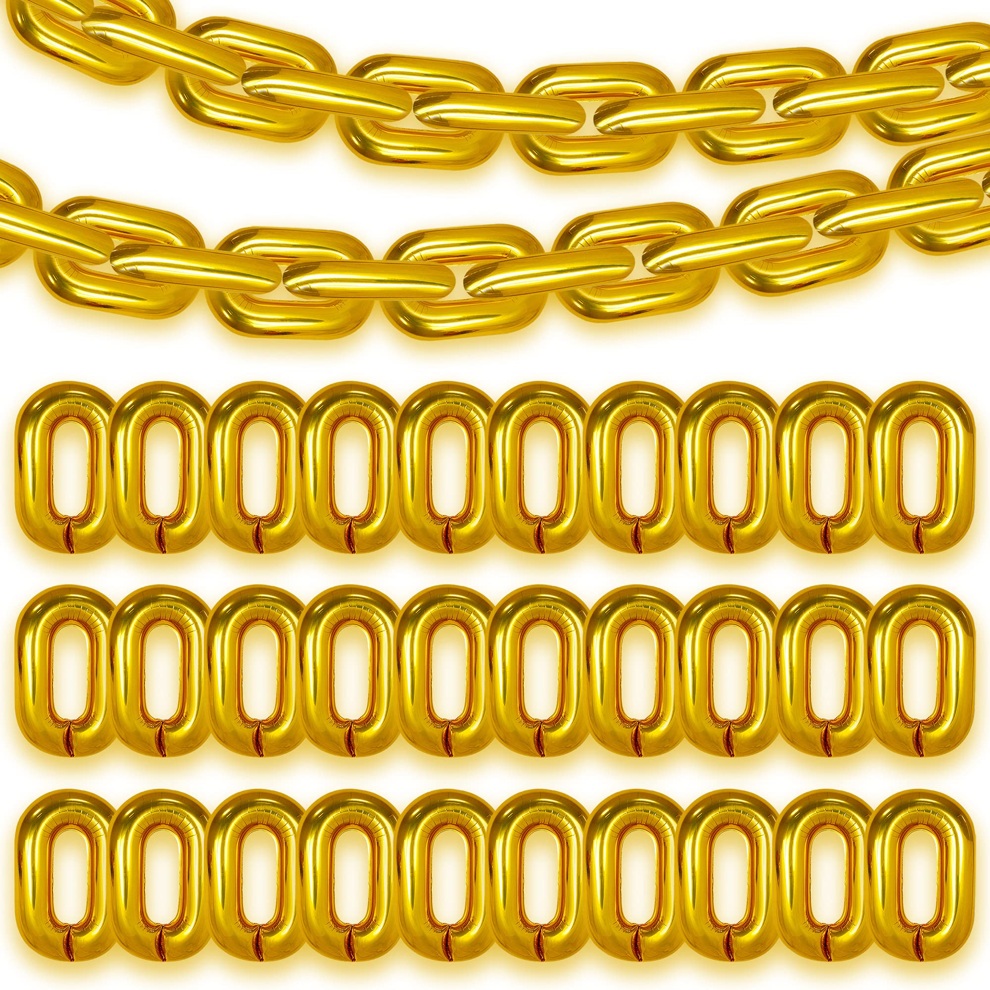 Buy Big 30 Pieces 16 Inch Huge Gold Chain Balloons Garland - Hip Hop ...