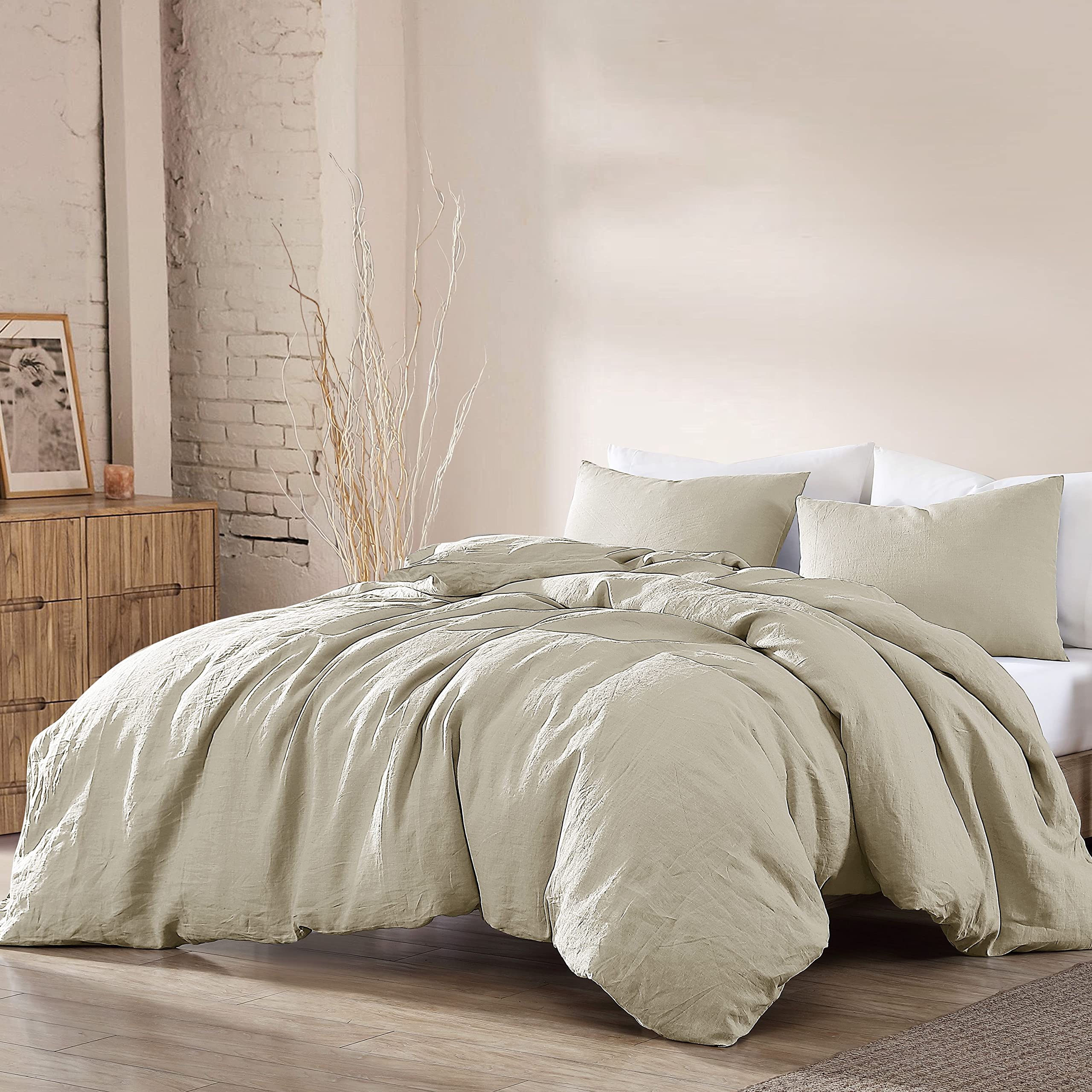 Amazon.com: Riverbrook Home Washed Linen Comforter Set, Queen, Logan ...