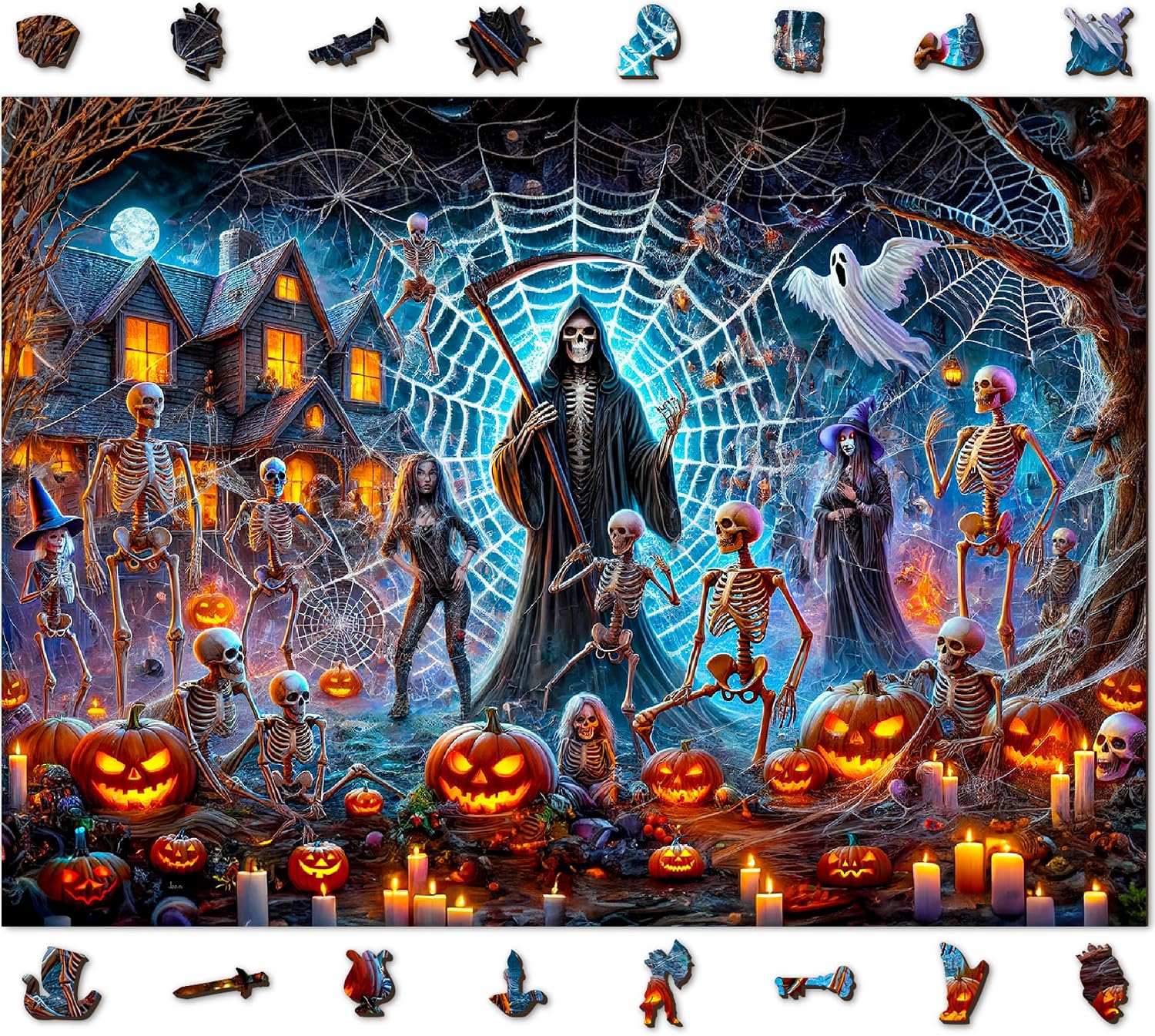 Amazon.com: WOODEN.CITY Grim Reaper's Halloween 1000 Piece Wooden ...