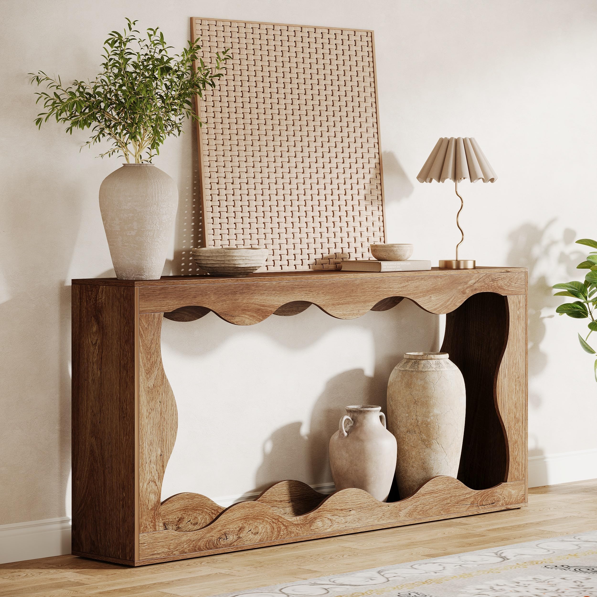 Amazon.com: Creative Co-Op Hand Carved Reclaimed Wood Narrow Entryway ...