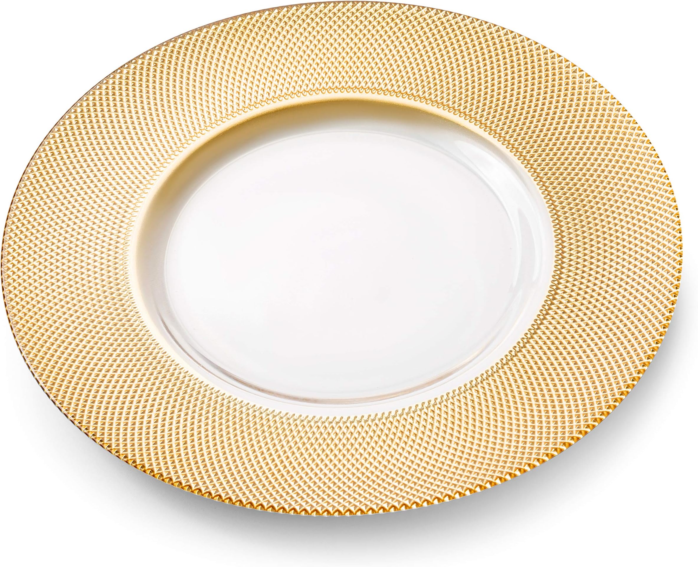 Amazon.com | Classic Touch Decorium Set of 4 Glass Charger with Thick ...