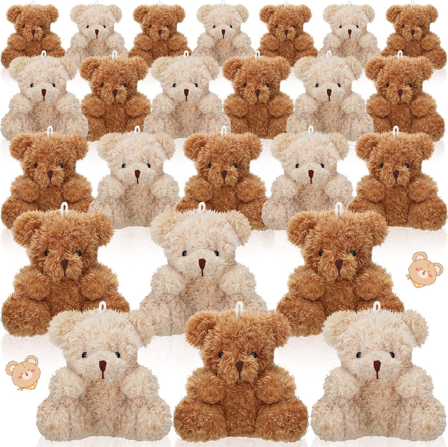 Amazon.com: HyDren 24 Pcs 4 Inch Bear Stuffed Animals Mini Fuzzy Bears Plush Cute Toys Animal ...