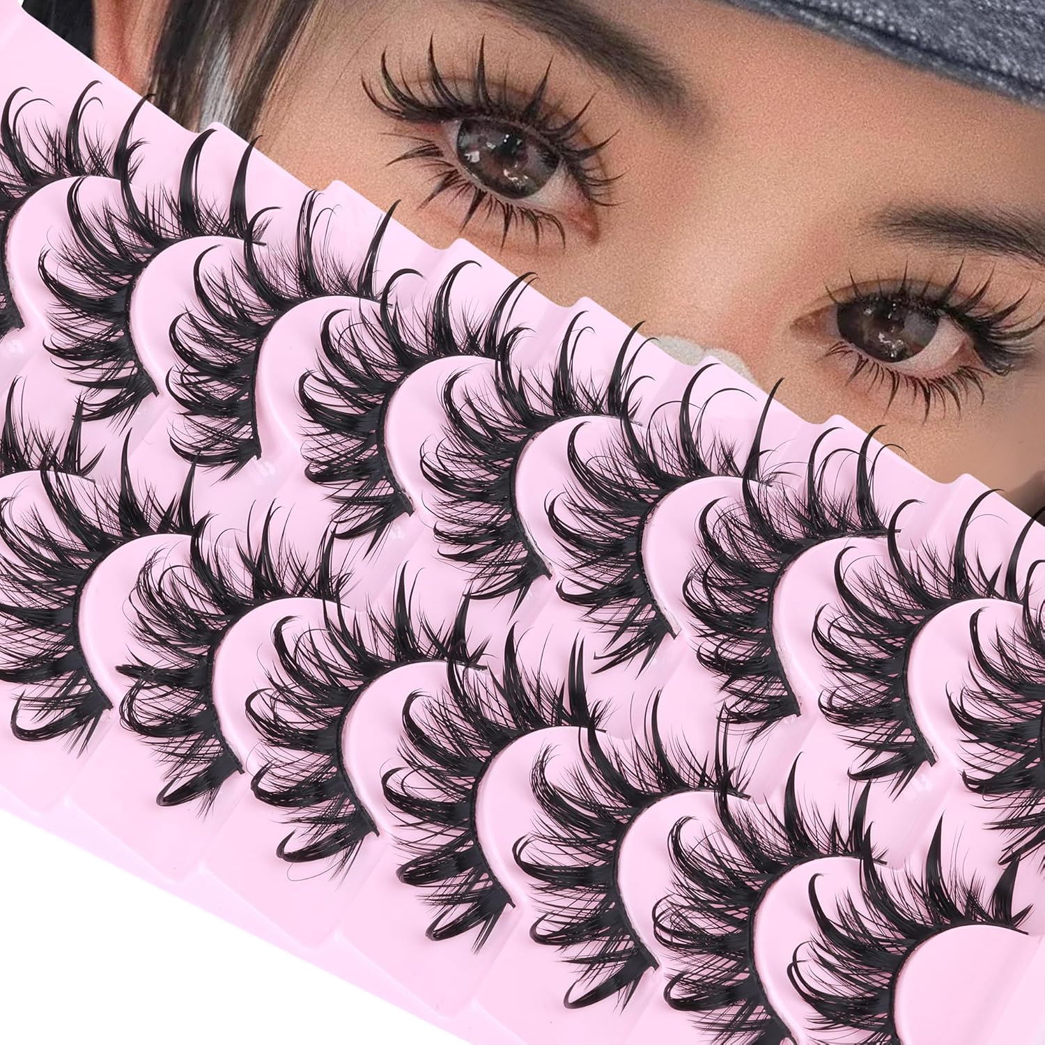 Manga Lashes Cat Eye False Eyelashes Wet Look D-Curly Long Anime Lashes ...